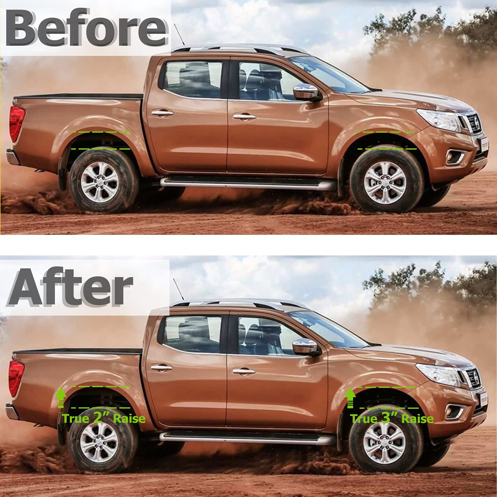 Snapklik.com : 3 Front And 2 Rear Leveling Lift Kits For 2005-2023 ...