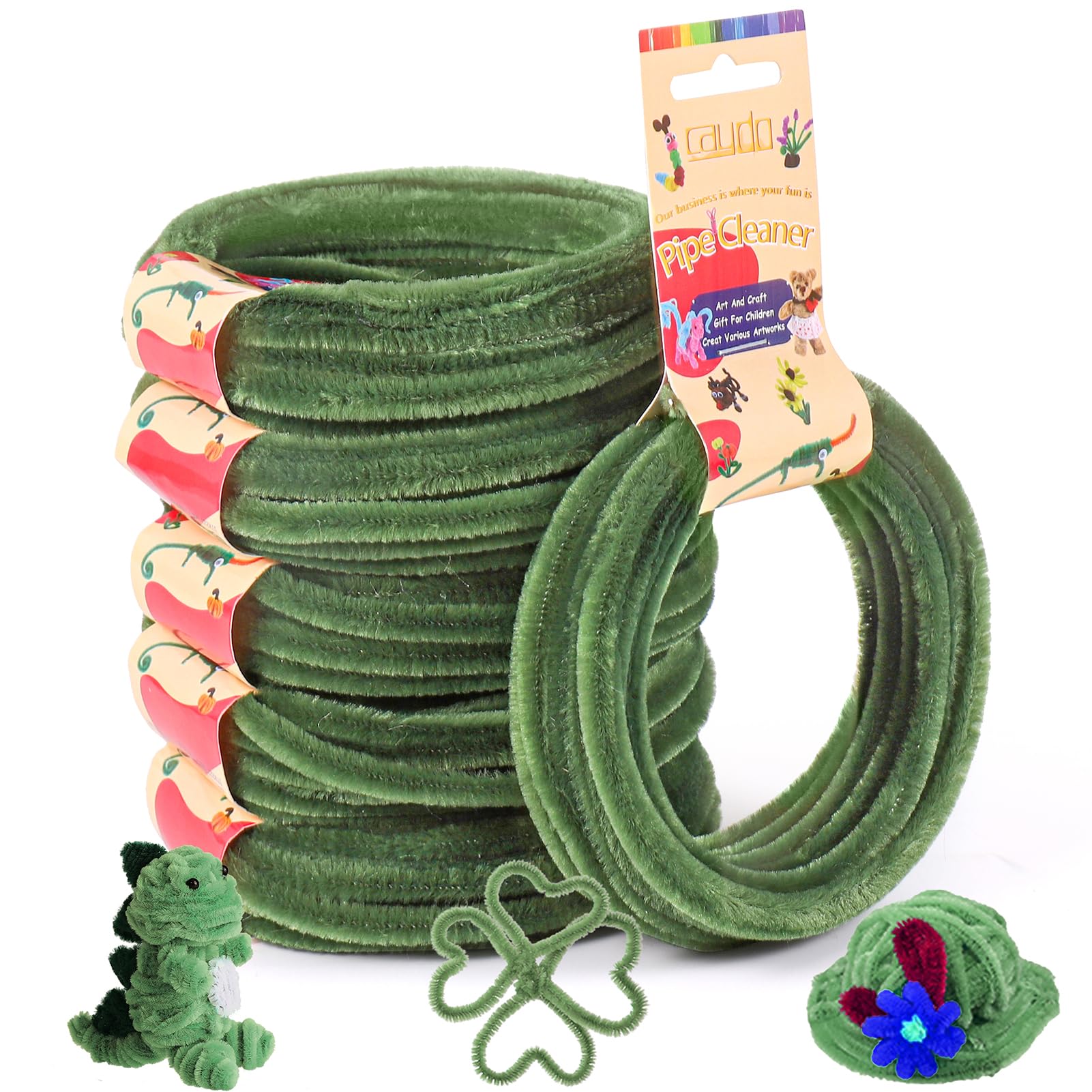 Snapklik.com : Caydo Coil Pipe Cleaners Dark Green Pipe Cleaners Craft ...