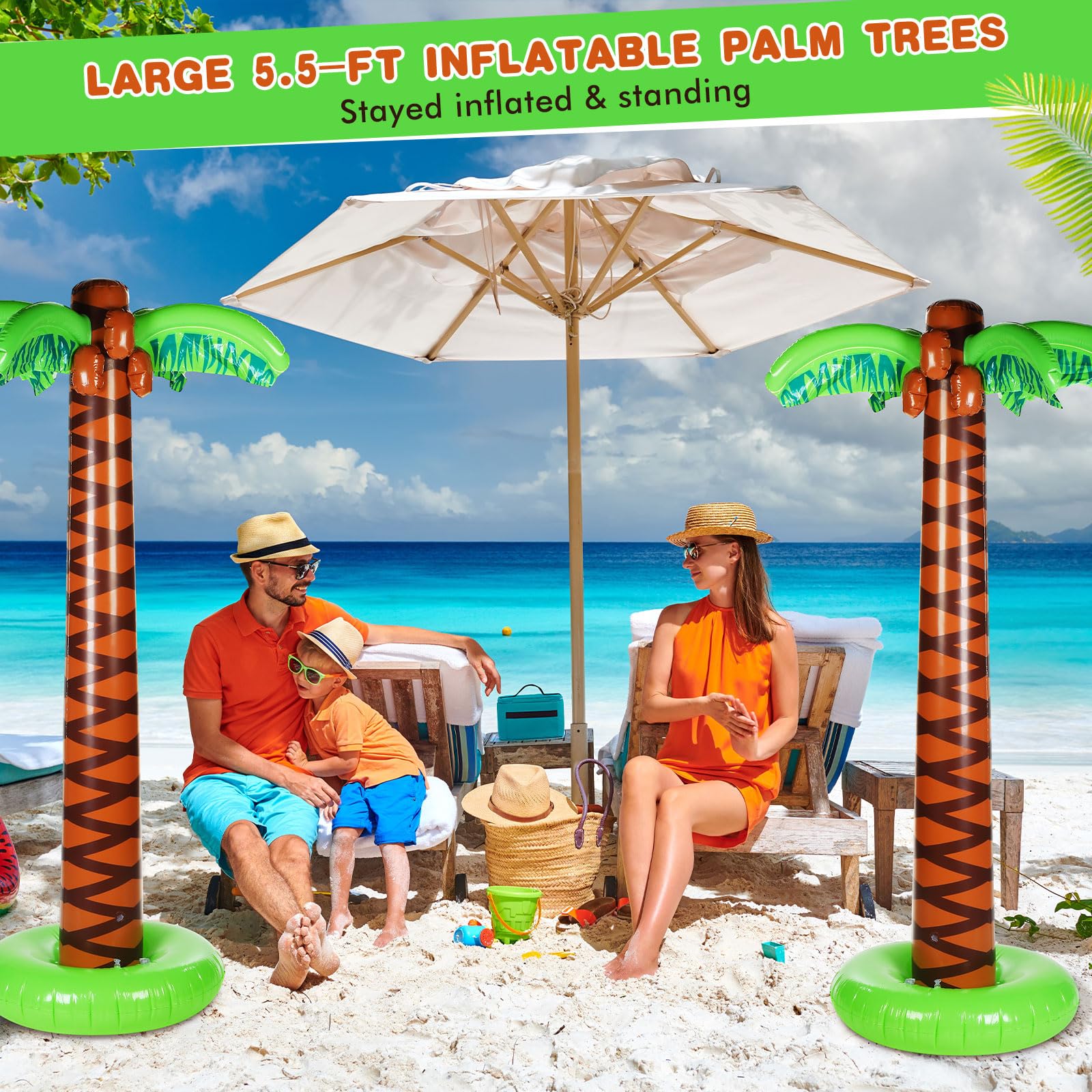 Snapklik.com : 16 Pack Giant Inflatable Palm Trees 5.5 Ft,Blow Up Palm ...