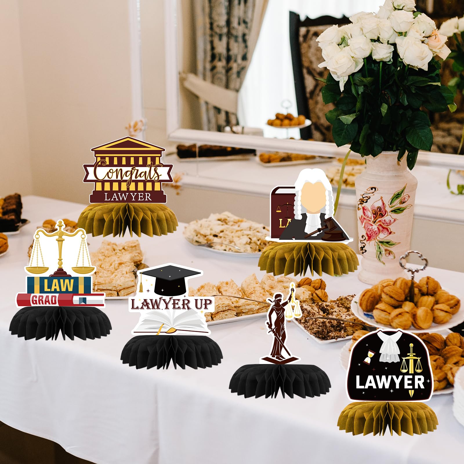Snapklik.com : Lawyer Graduation Table Honeycomb Centerpieces, Congrats ...