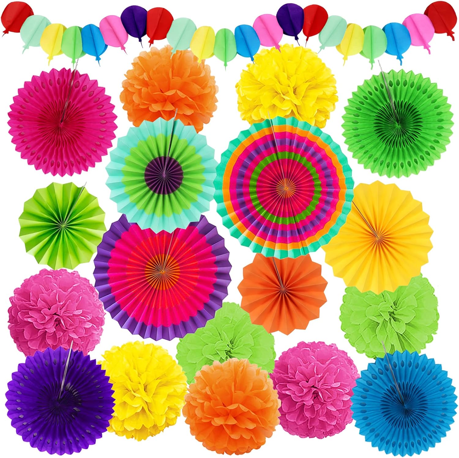 Amazon.com: Recosis Fiesta Party Decorations, Multicolored Paper ...