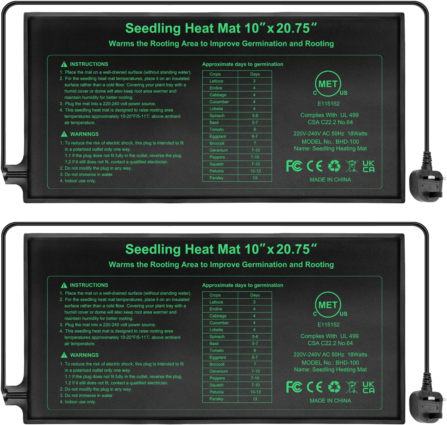 PAIGTEK Seedling Heat Mats for Seed Starting Propagation and Increase ...