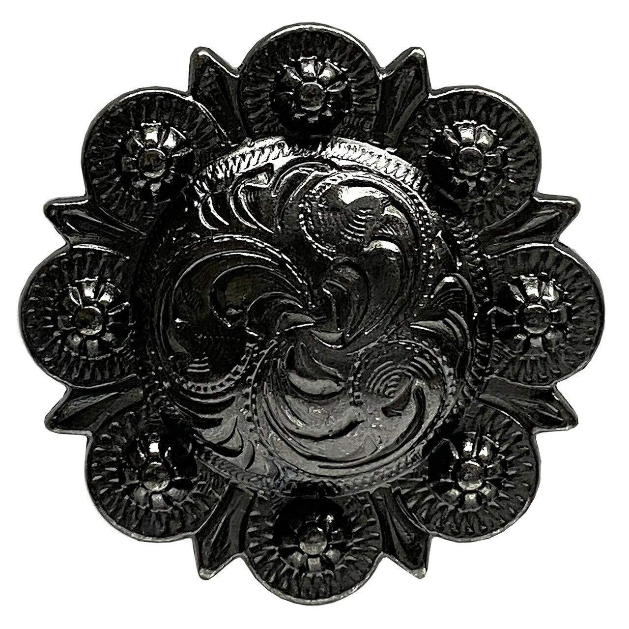 Amazon.com: Leathercraft Saddle Conchos Black Engraved Berry Conchos ...