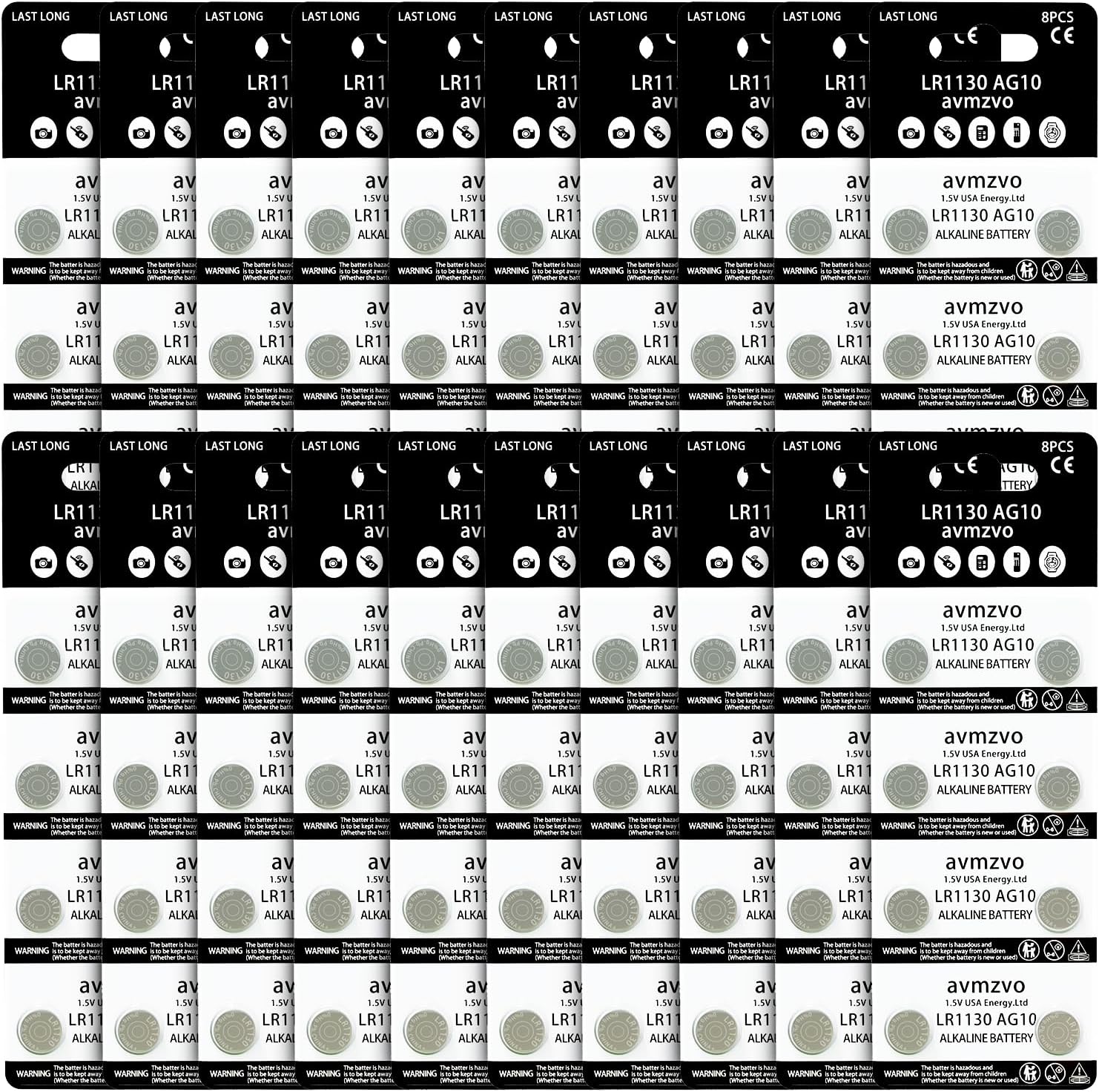 LR1130 Button Cell Batteries AG10 LR 1130 Battery 1.5 V (Pack of 160 ...
