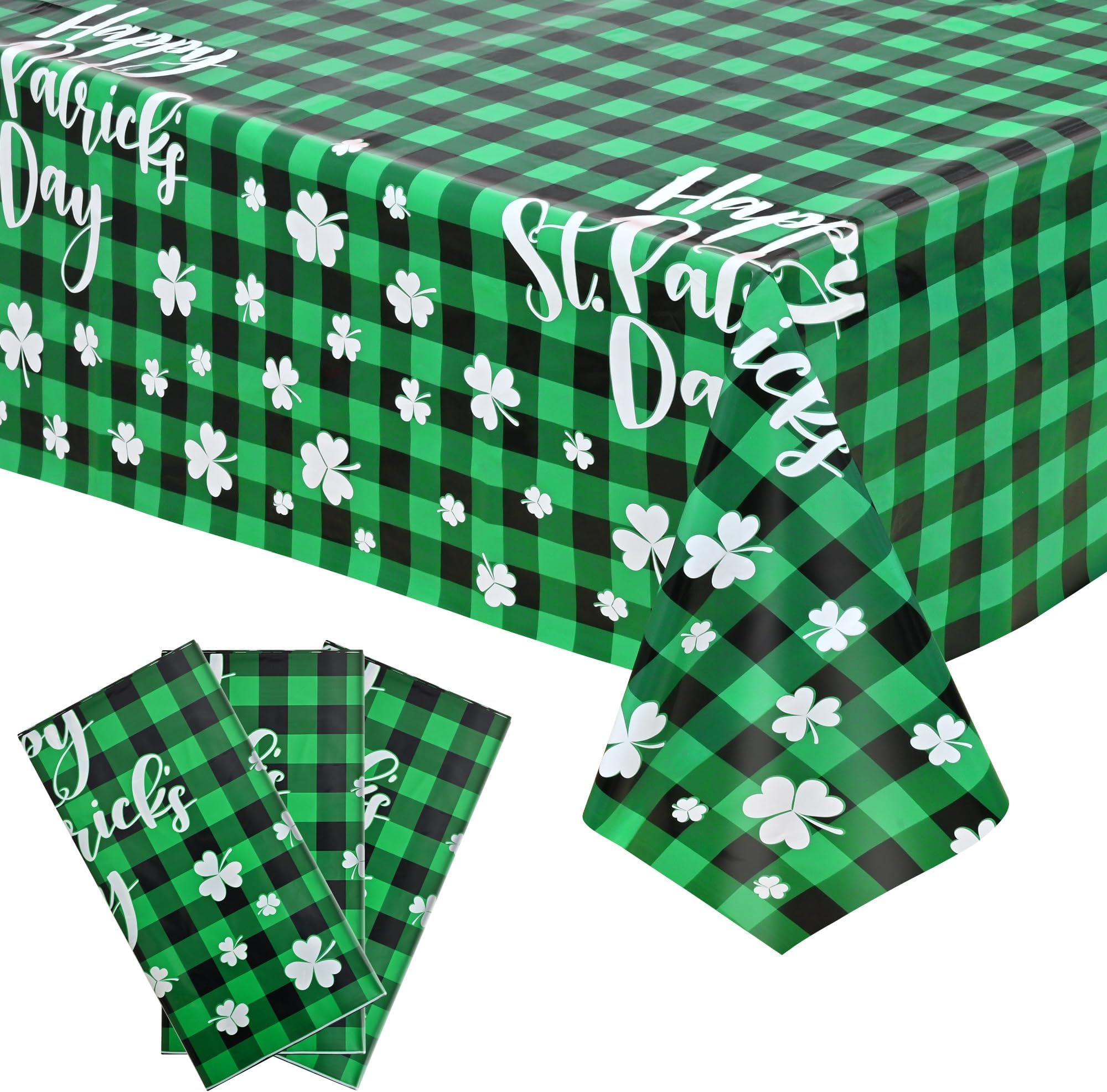 Amazon.com: 3 Pack St. Patrick's Day Tablecloth Decoration, Green and ...