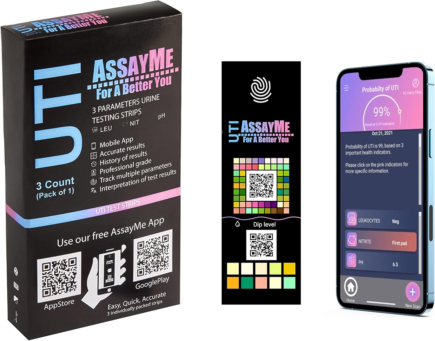Amazon.com: AssayMe UTI Test Strips | Accurate Urinalysis for UTI ...