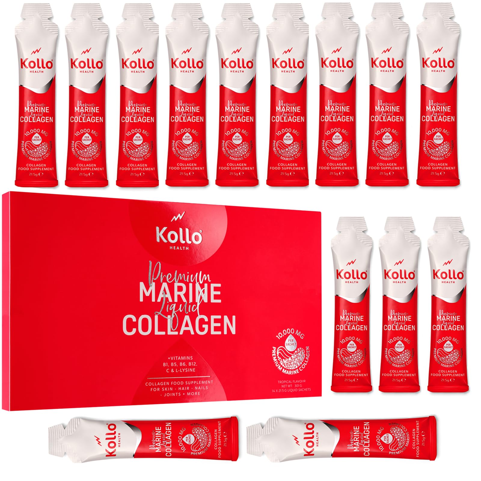 Kollo Premium Marine Collagen Liquid, 10,000 mg - Essential Proteins Collagen Peptides - Liquid ...
