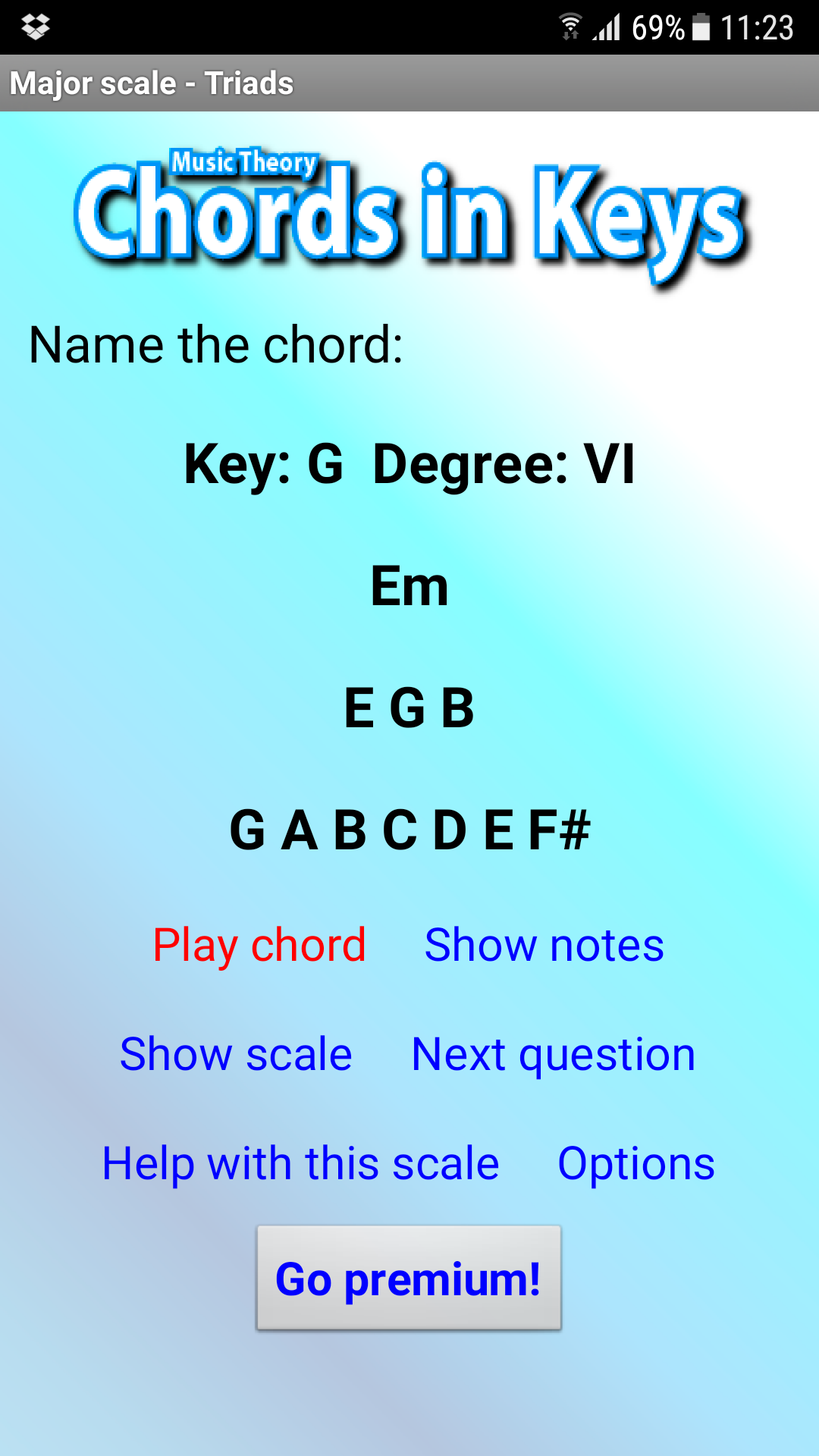 Music Theory - Chords in Keys FREE VERSION - App on Amazon Appstore