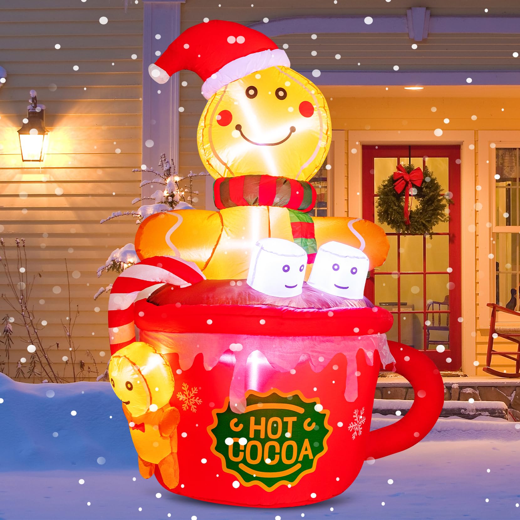 Amazon.com: 6 FT Christmas Inflatables Gingerbread Inflatable Christmas ...