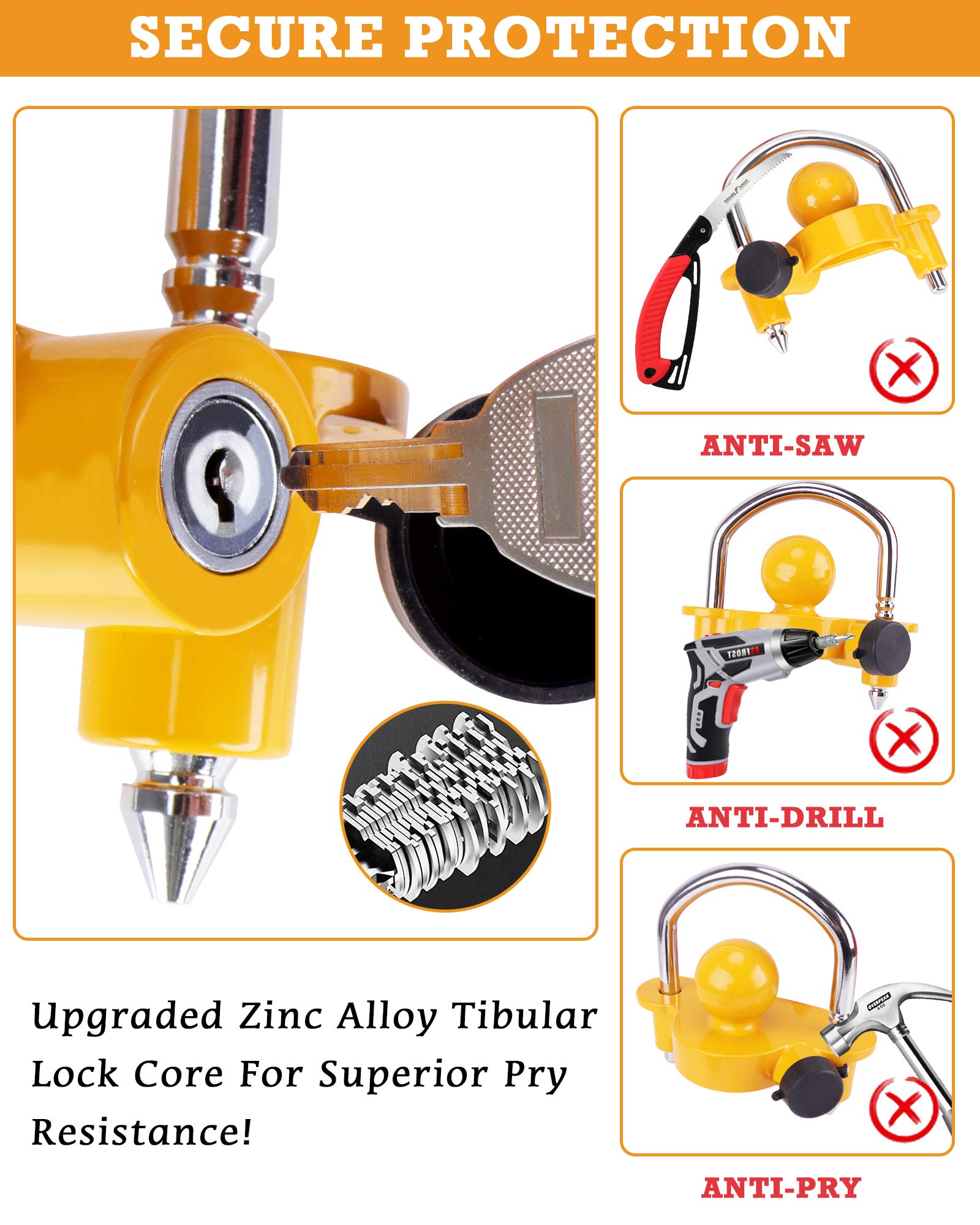 Snapklik.com : Trailer Hitch Lock Keyed Alike, Trailer Lock 2 Set, 4 ...