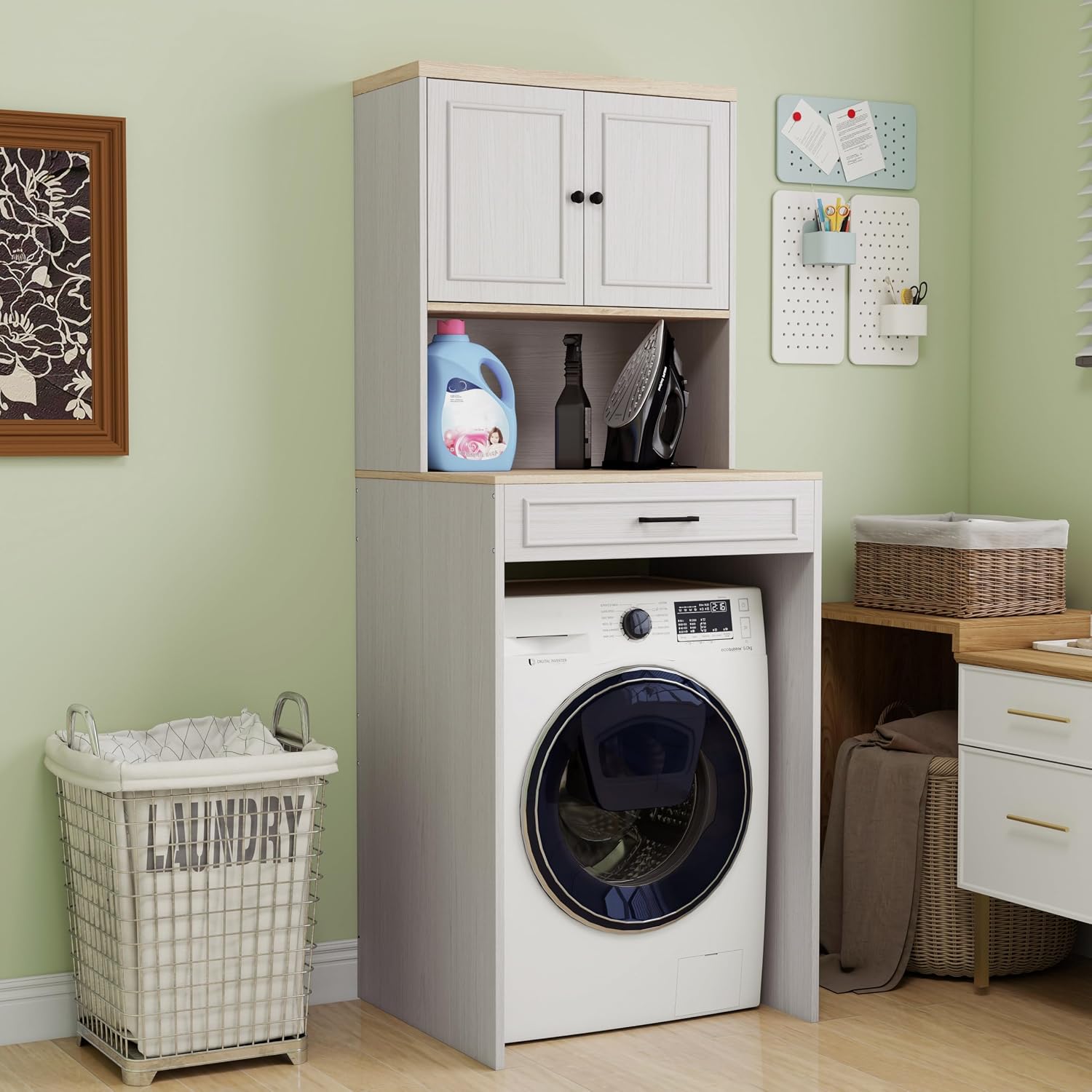 Amazon.com: Large Laundry Room Storage Cabinet with Countertop ...