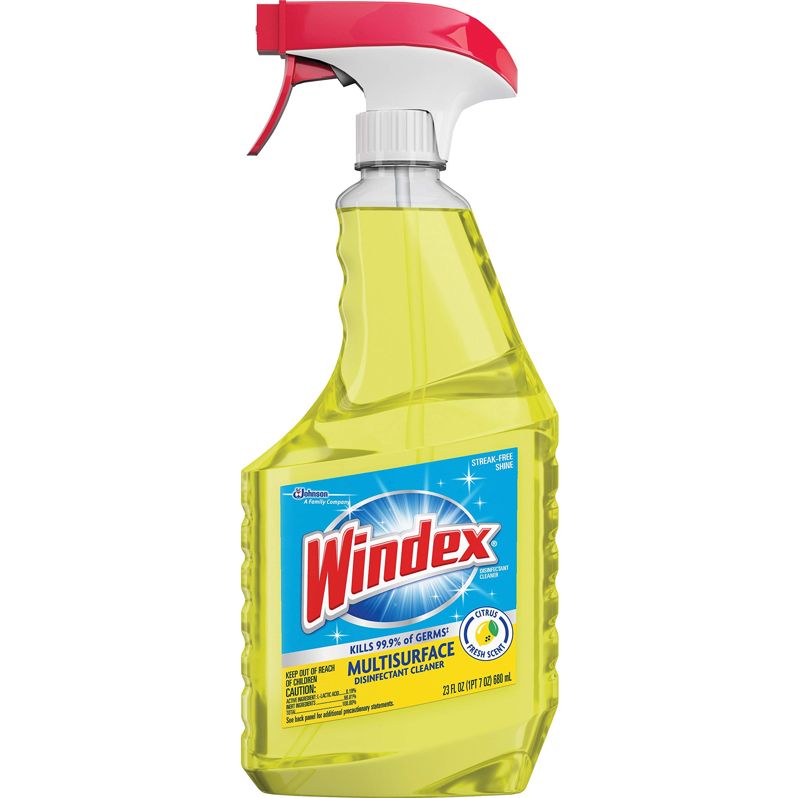 Windex 679594 Antibacterial Multi-Surface Cleaner, Lemon Scent, 23 oz ...