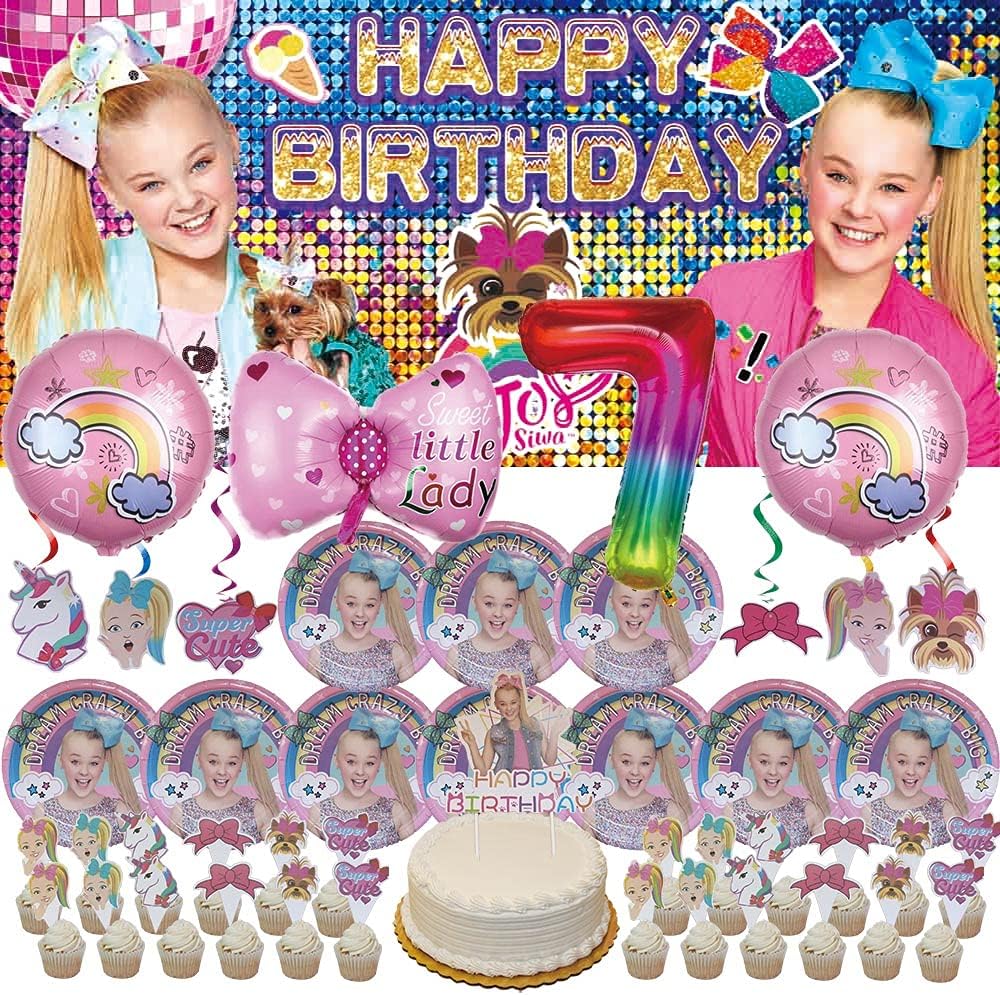 7th JOJO Siwa Birthday Party Supplies | Seventh | 7 Years Old ...
