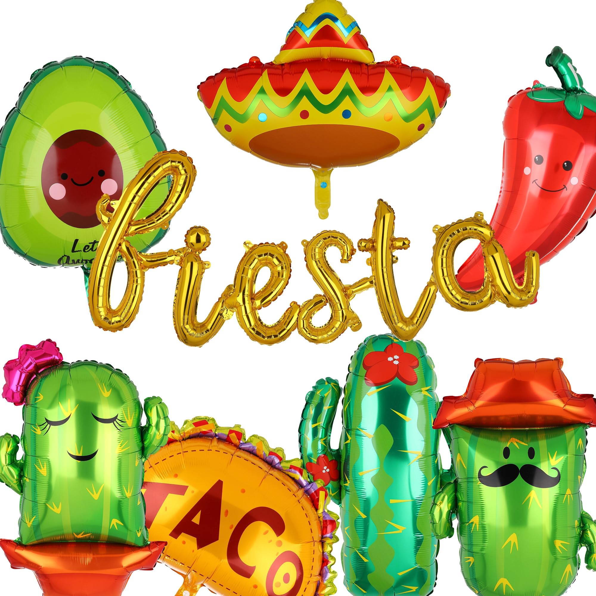 Snapklik.com : Mexican Party Decor Fiesta Balloons Taco Llama Cactus ...