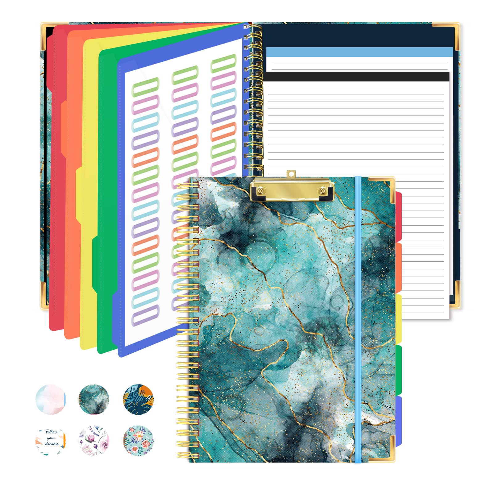 Amazon.com : Kisdo Cute Spiral Clipboard Folio with 2 Refillable Lined ...