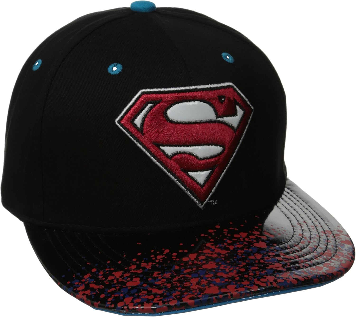 Superman Men's Splatter Print Visor Flat Brim Hat at Amazon Men’s ...