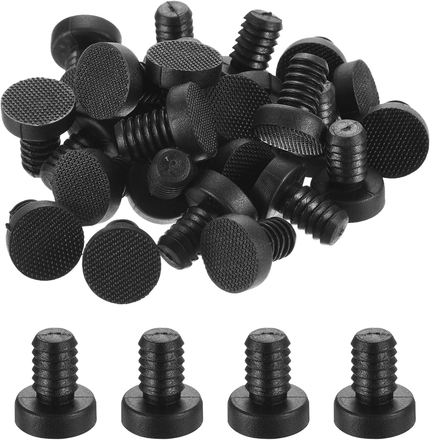 uxcell 26Pcs Glass Table Top Bumpers with Stem, 8mm/0.31Inch Black ...
