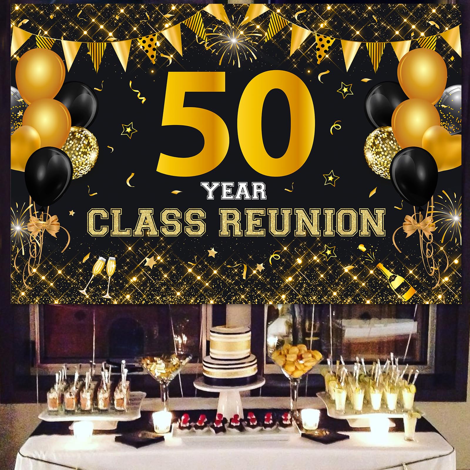 High School Class Reunion Ideas 40 Year Class Reunion Backdrop Black