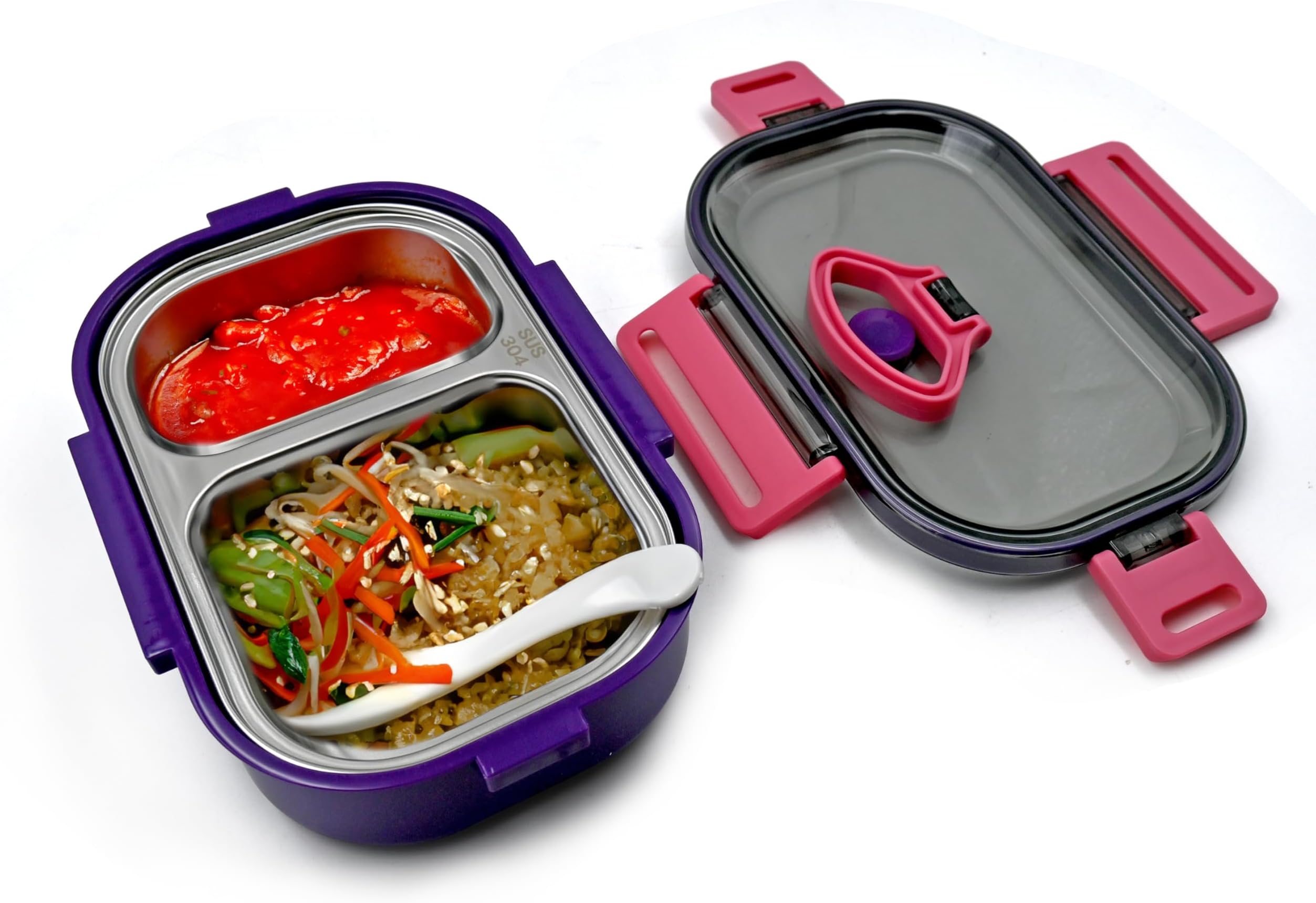 Buy HOMIES Food Storage bento Box Lunch Box - Stainless Steel Interior ...