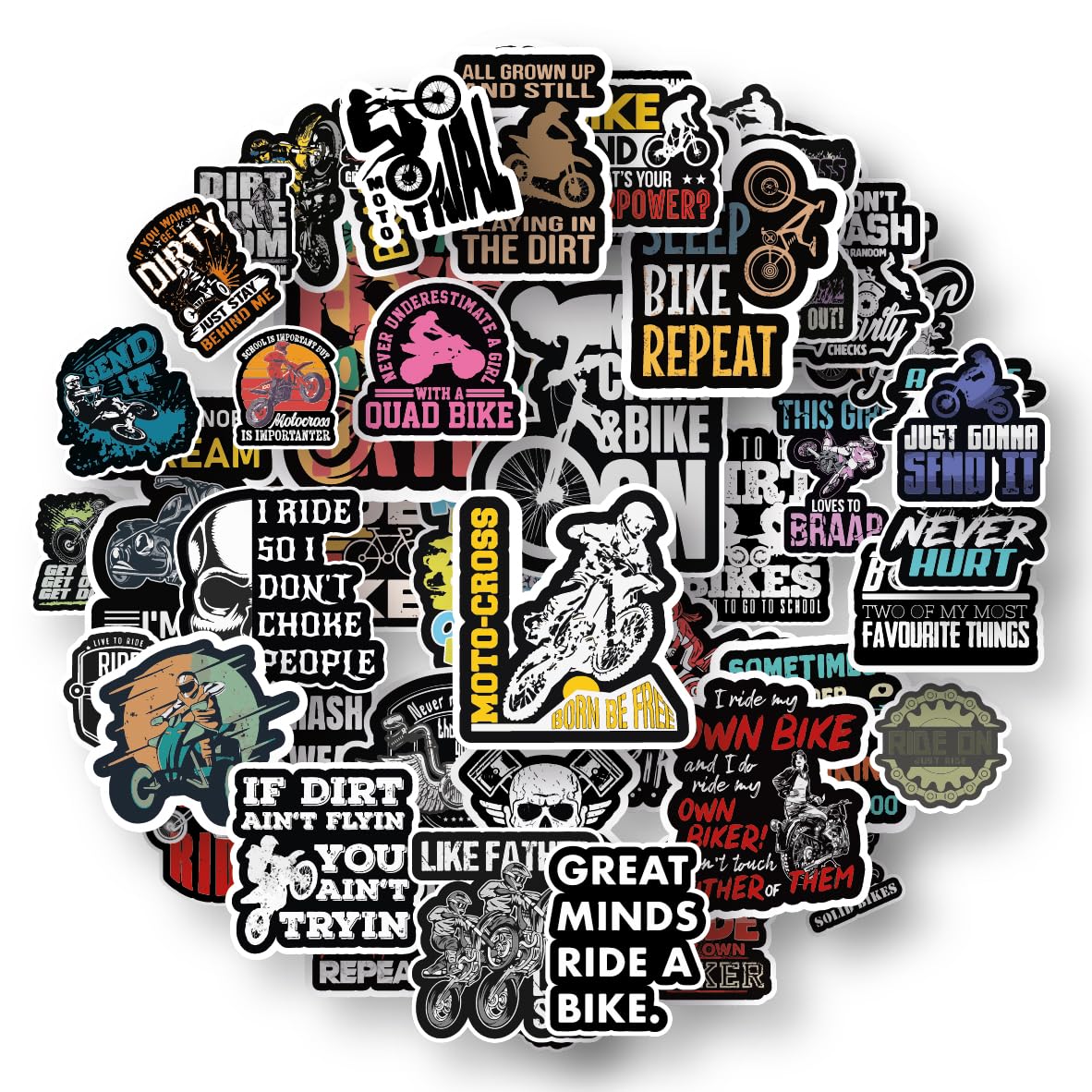 ISEE 360 Bike Quotes Sticker for Bikes Helmet Tank Visor | 50 PCs ...