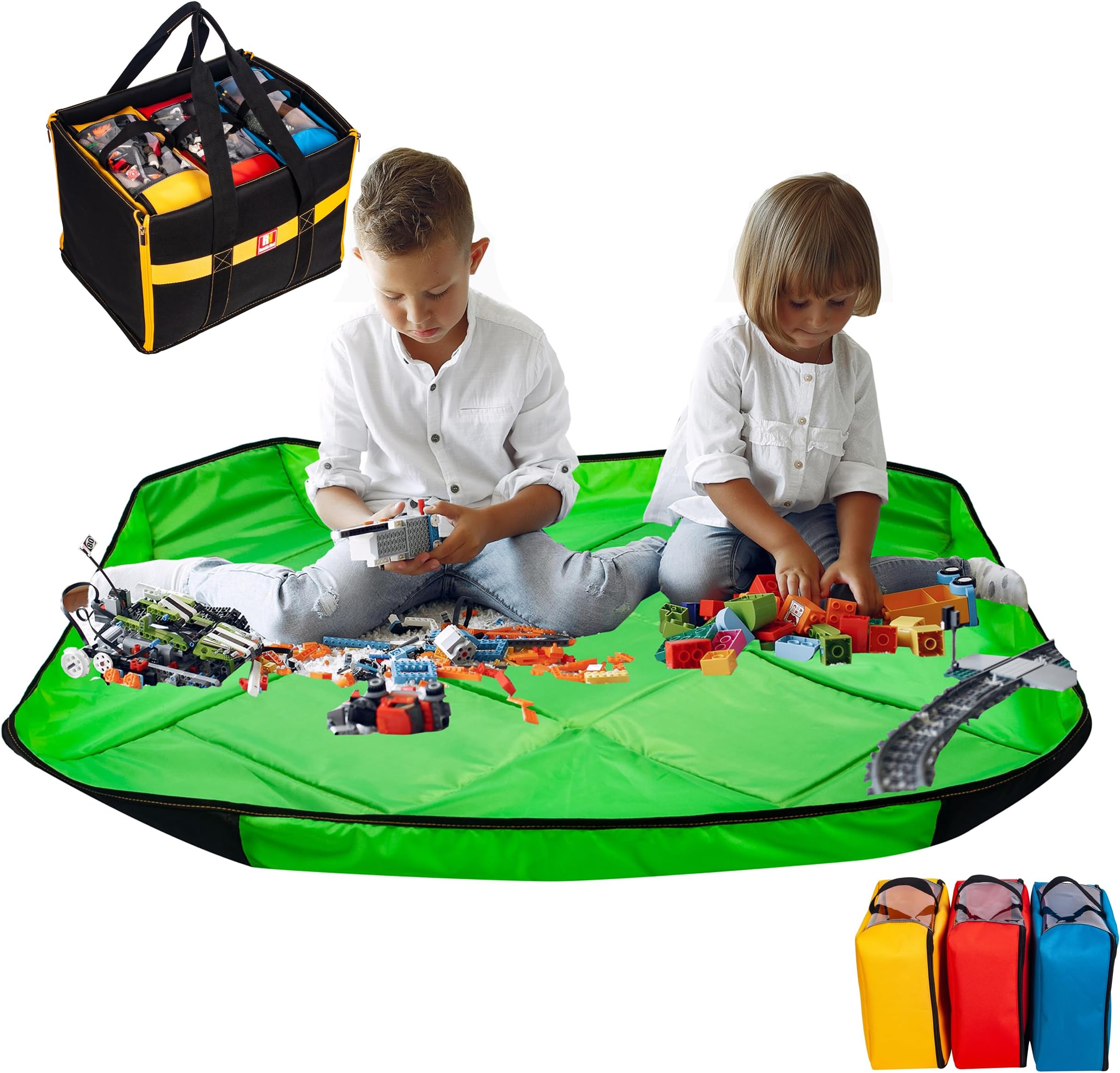Amazon.com: Toy Storage Mat Bag by Drawstring for Lego - Play Mat Bag ...