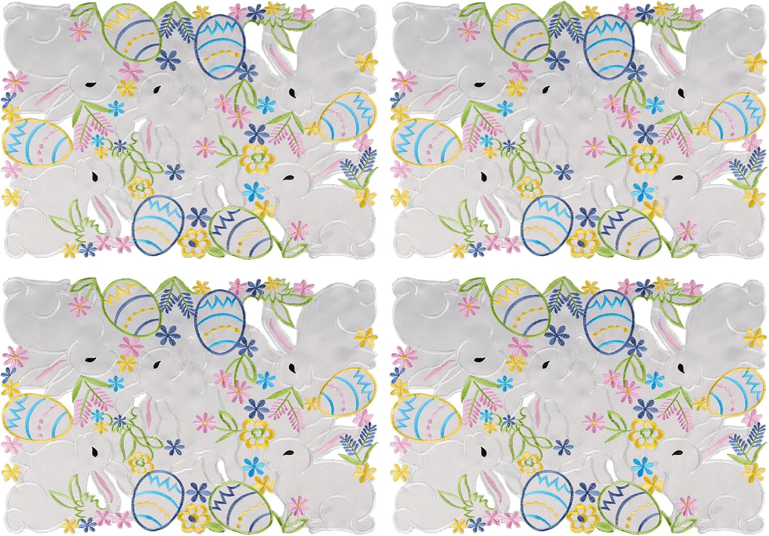 Amazon.com: Embroidered Easter Placemats, Easter Decorations for Home ...