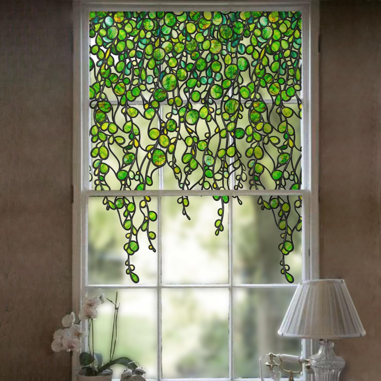 Amazon.com: funlife Original Hand-Drawn Faux Stained Glass Window Film ...