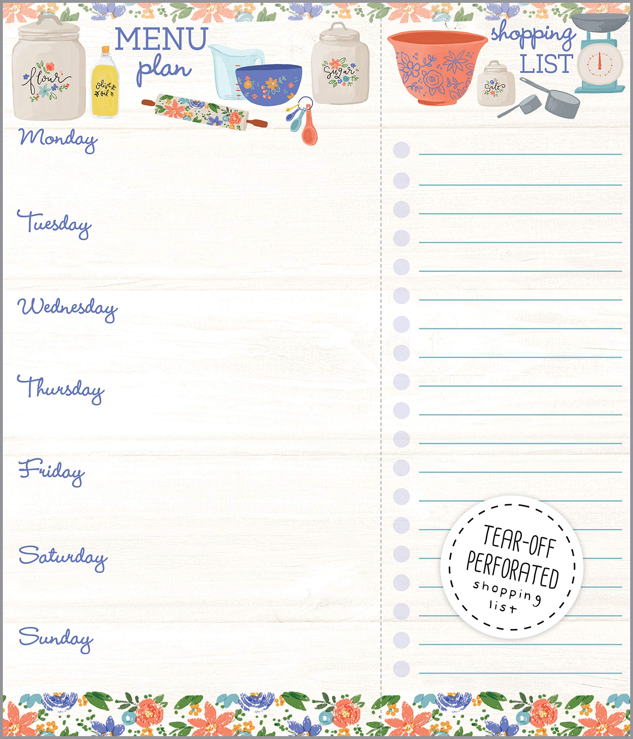 Buy Weekly Meal Planner Note Pad - In the Kitchen - with Perforated ...