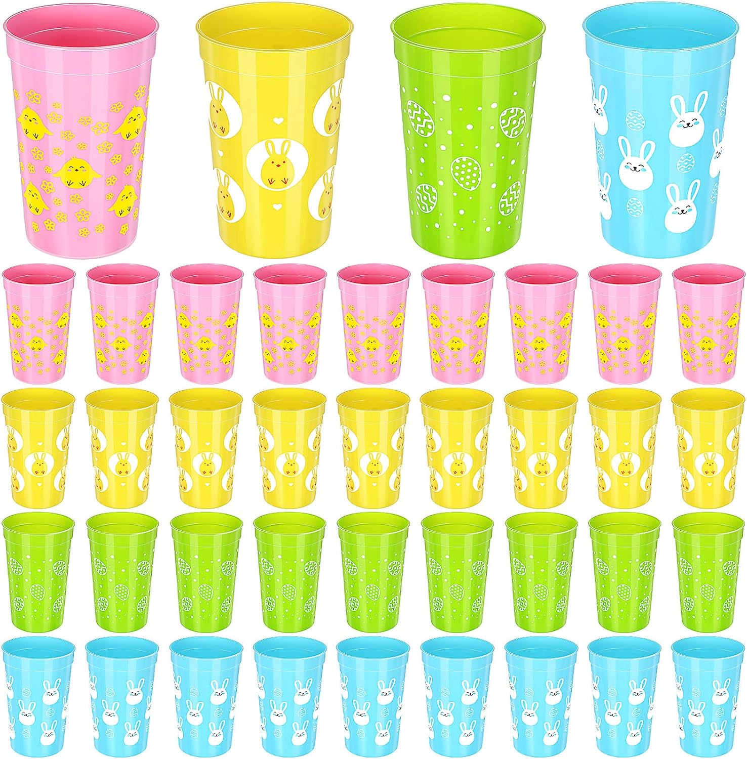 Amazon.com: Meanplan 36 Pieces Easter Plastic Cups Reusable 12 oz ...