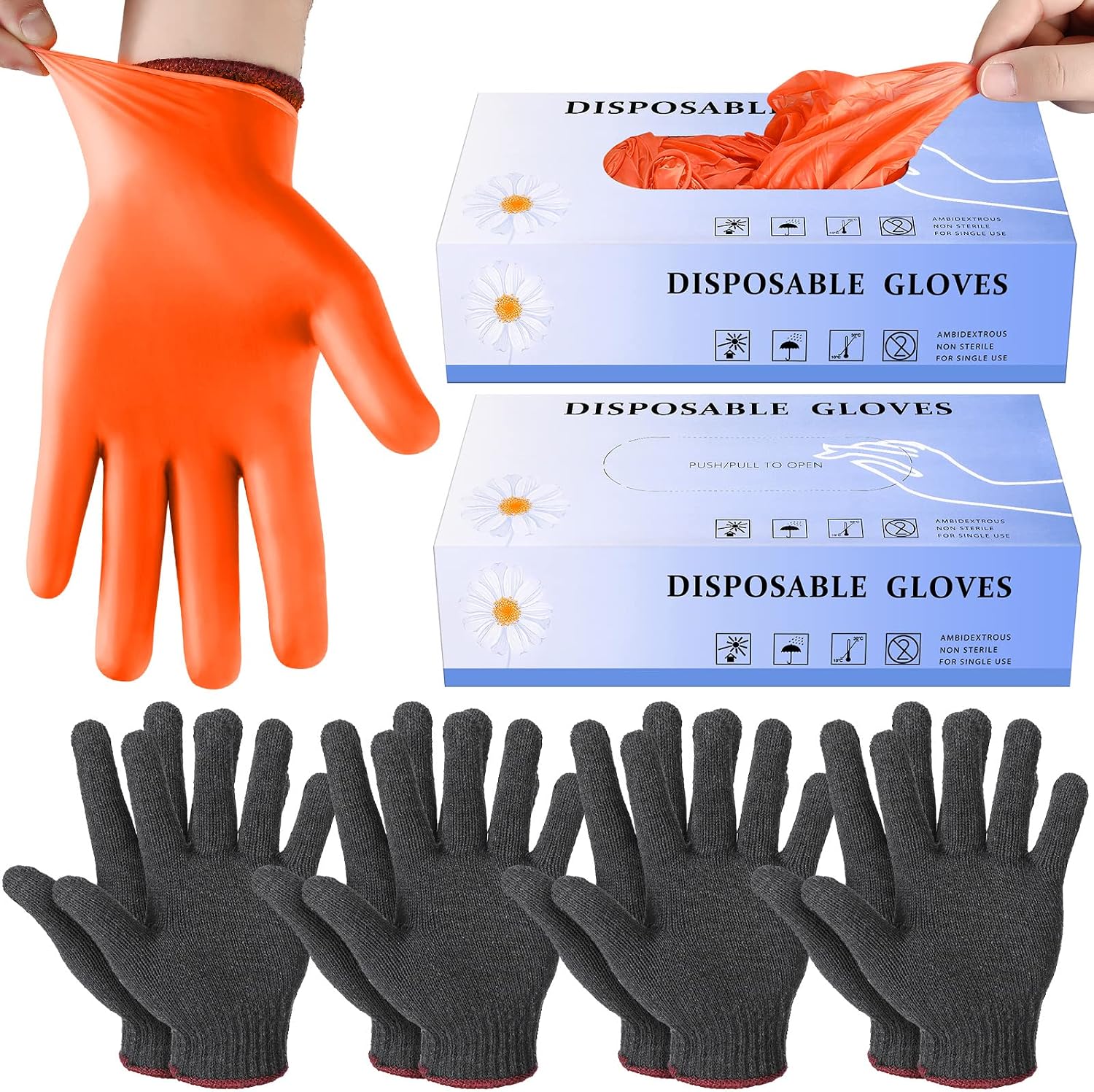 Amazon.com : 200 Pcs Disposable BBQ Gloves Nitrile Gloves with 4 Pairs ...
