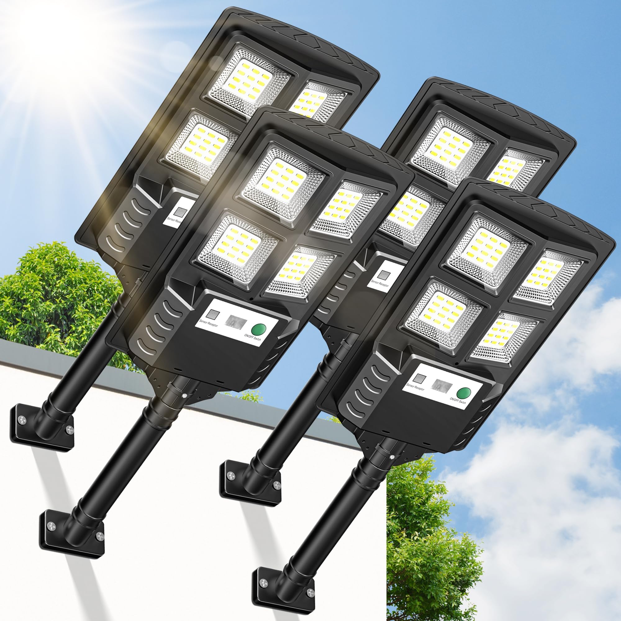 Mokot 800W Solar Street Lights Outdoor Waterproof, 672 LED Solar ...
