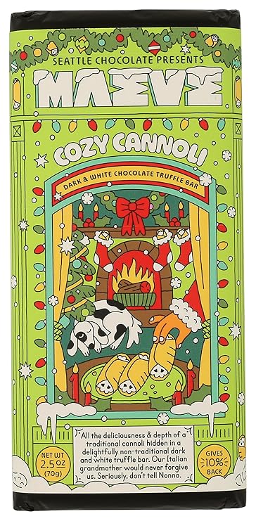 Amazon.com : Maeve Cozy Cannoli Truffle White Chocolate Bar, 2.5 OZ ...