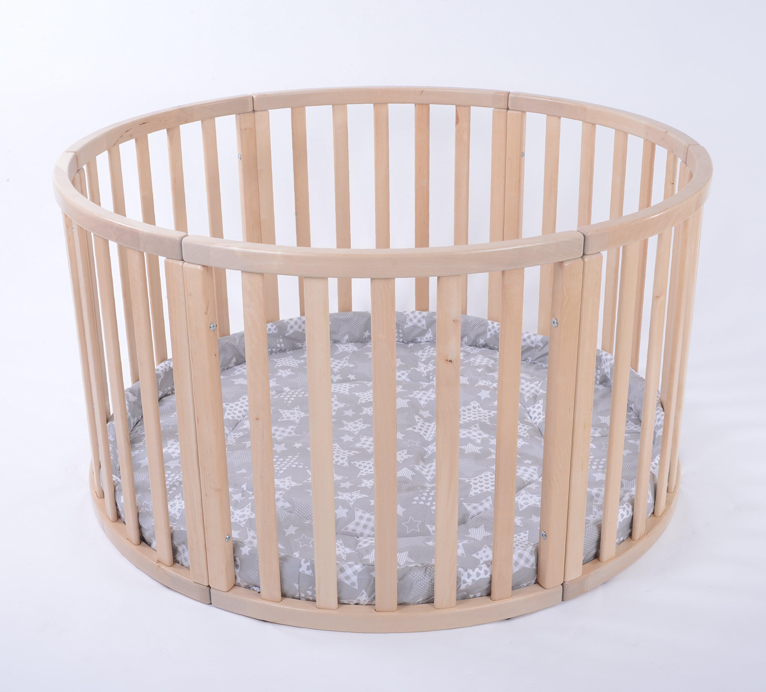 Round PLAYPEN Apollo Quattro Very Large Wooden Play Pen with Play-mat ...