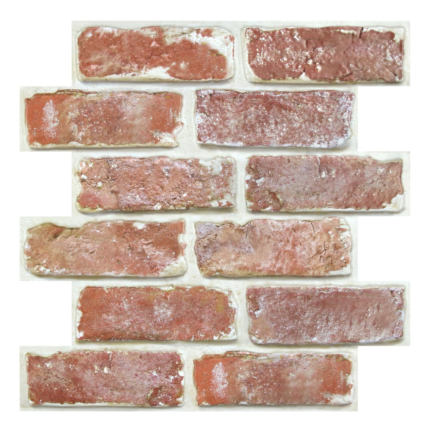 Faux Brick Tile 10 Pcs | 3D Red Brick Peel And Stick Wall Tile, Faux