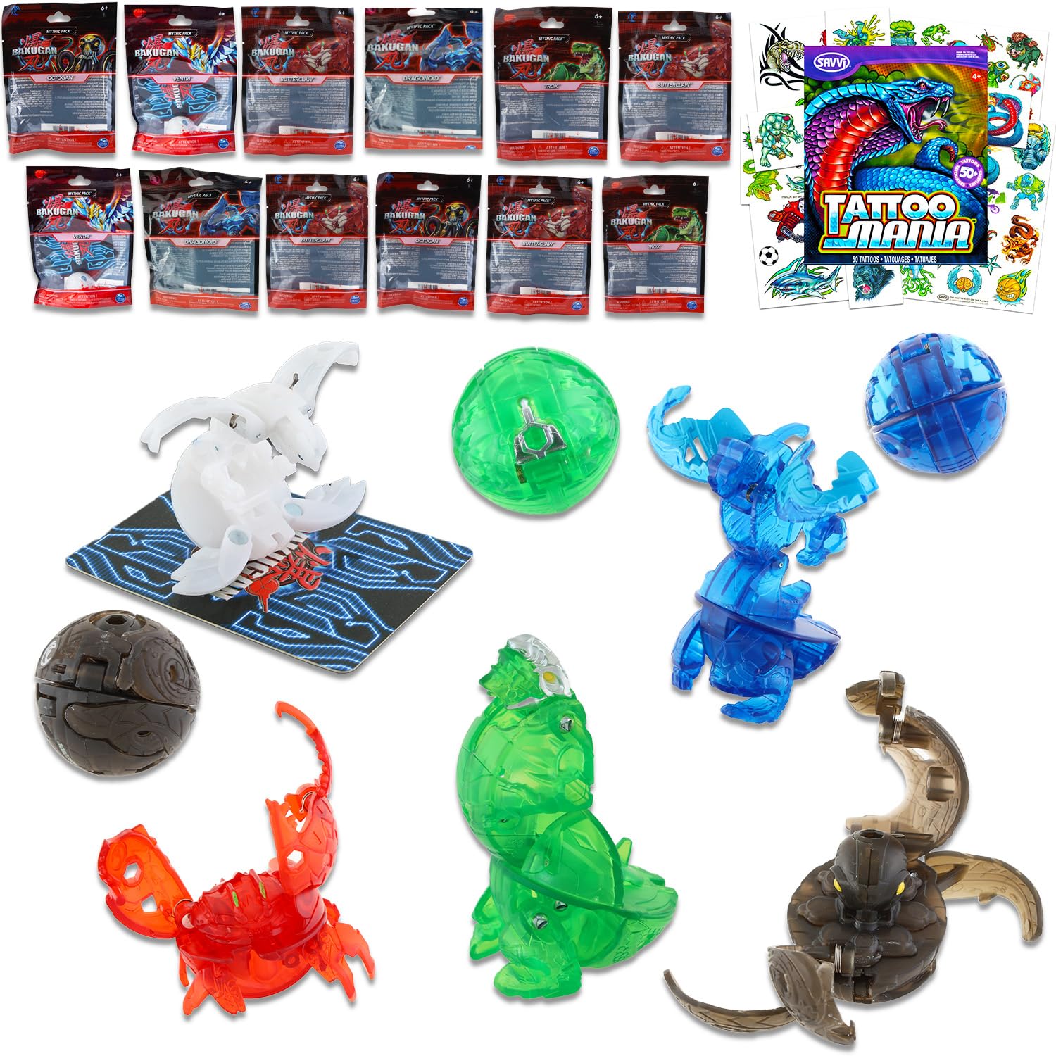 Amazon.com: Bakugan Party Favor Set - Bundle with 12 Mythic Pack ...
