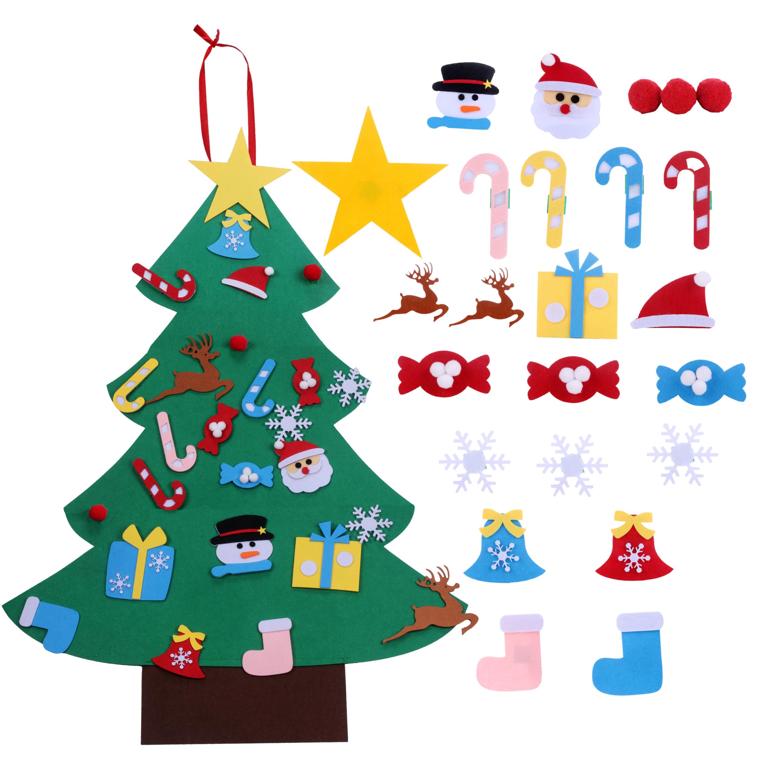 Amazon.com: oaesc Felt Christmas Tree for Kids Toddlers DIY Felt ...