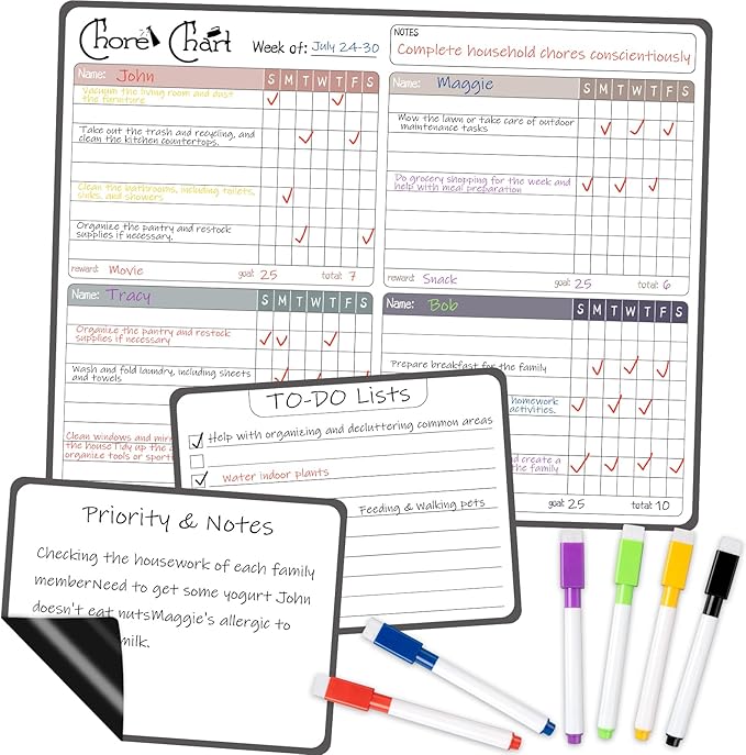 Amazon.com : Magnetic Chore Chart for Refrigerator - 3pcs 11” x 14 ...