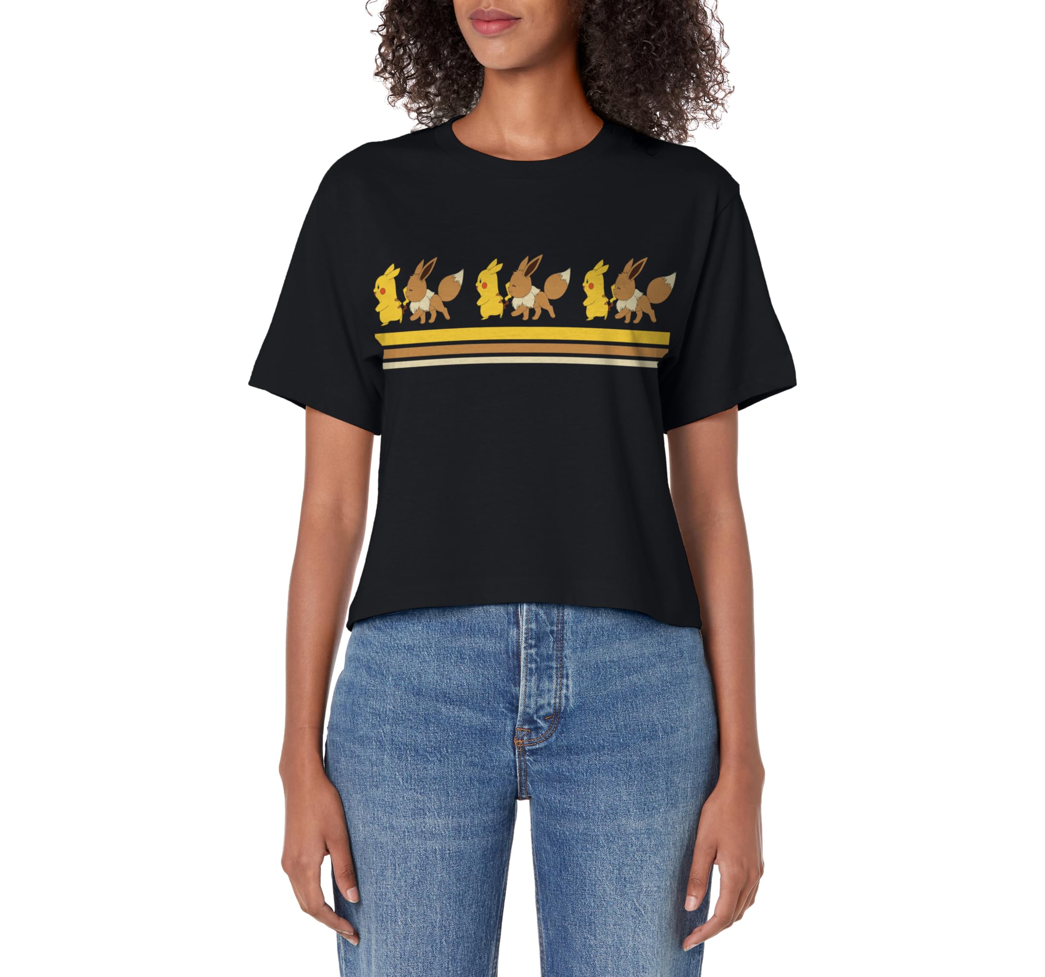Pokemon Eevee And Pikachu Women's Crop Top at Amazon Women’s Clothing store