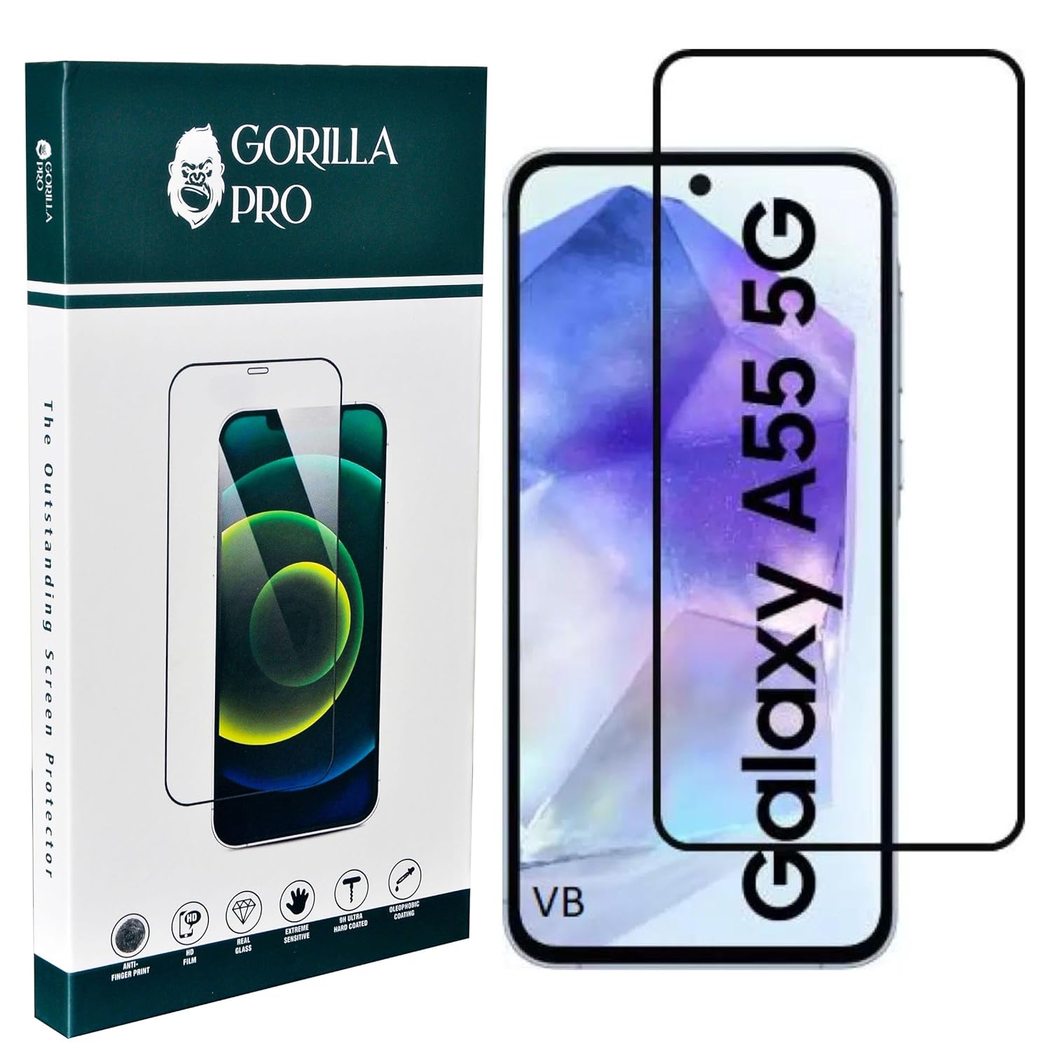 GORILLA PRO Tempered Glass Screen Guard for Samsung Galaxy A55 5G- Edge ...