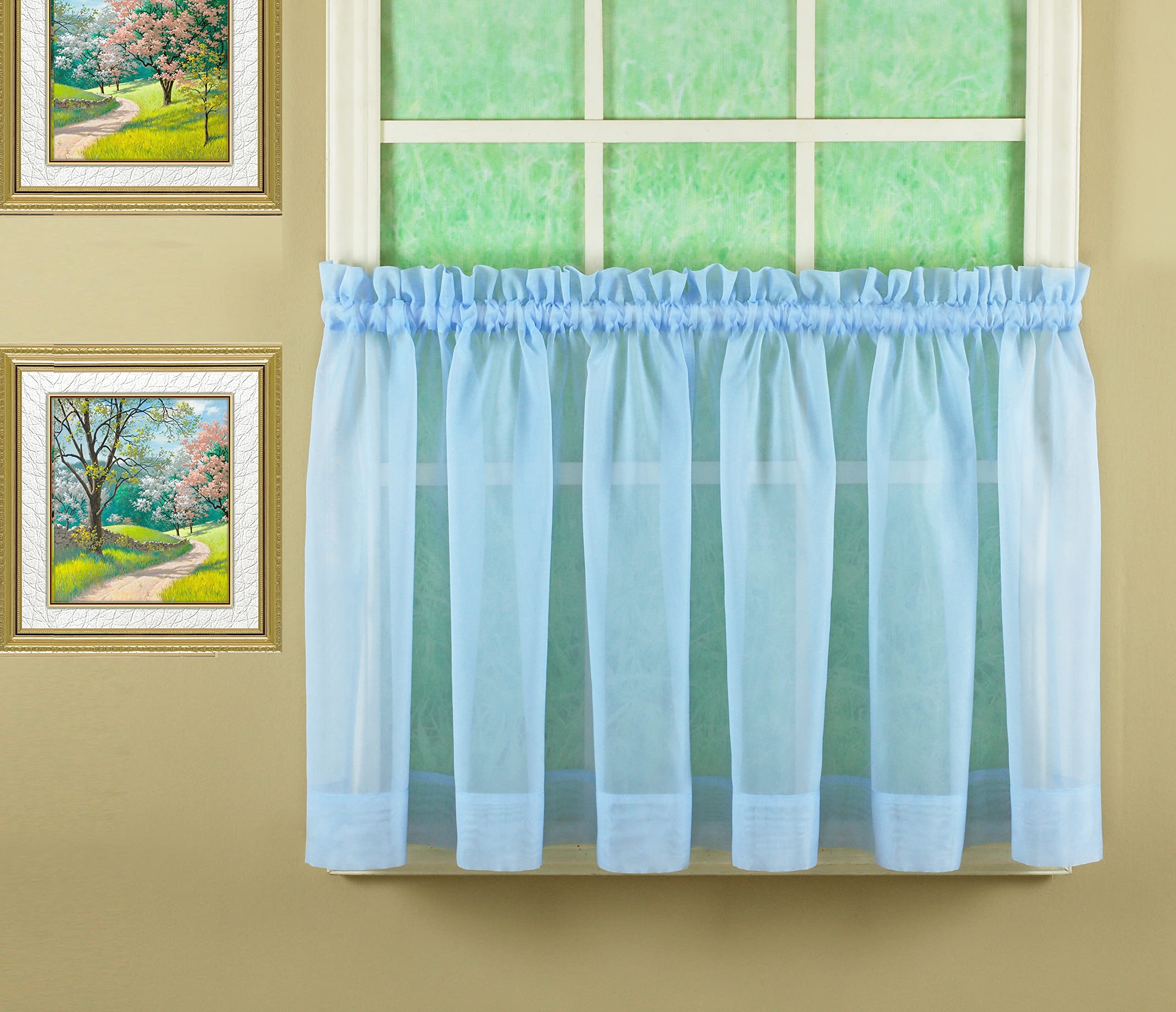 Amazon.com: Today's Curtain Emelia Original Voile Tier Pair 30", Sky ...