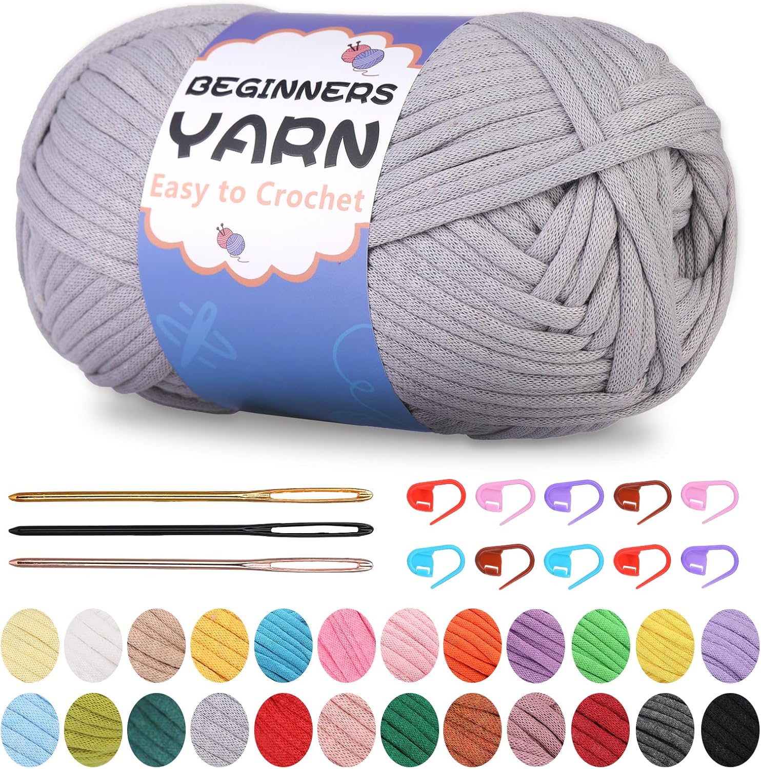 Amazon.com: 200g/7Oz Yarn for Crocheting, Crochet Yarns, Easy Yarn for Beginners with Easy-to ...