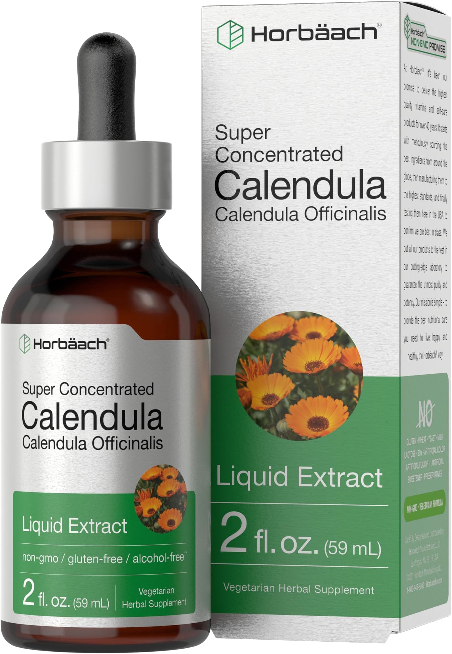 Amazon.com: Horbäach Calendula Tincture | 2 fl oz | Liquid Extract ...