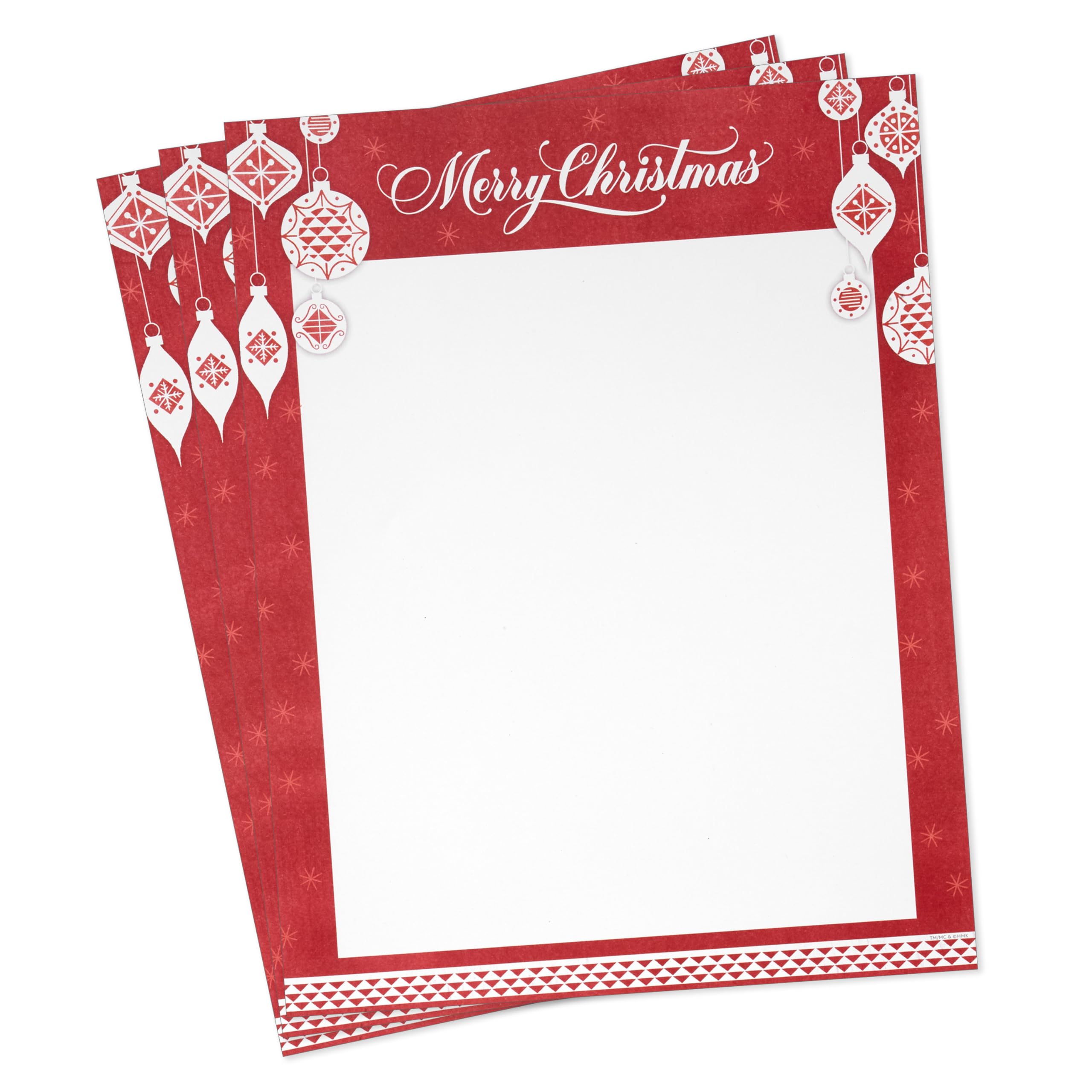Amazon.com: Hallmark Holiday Letterhead, 8.5" x 11" (60 Sheets: "Merry ...