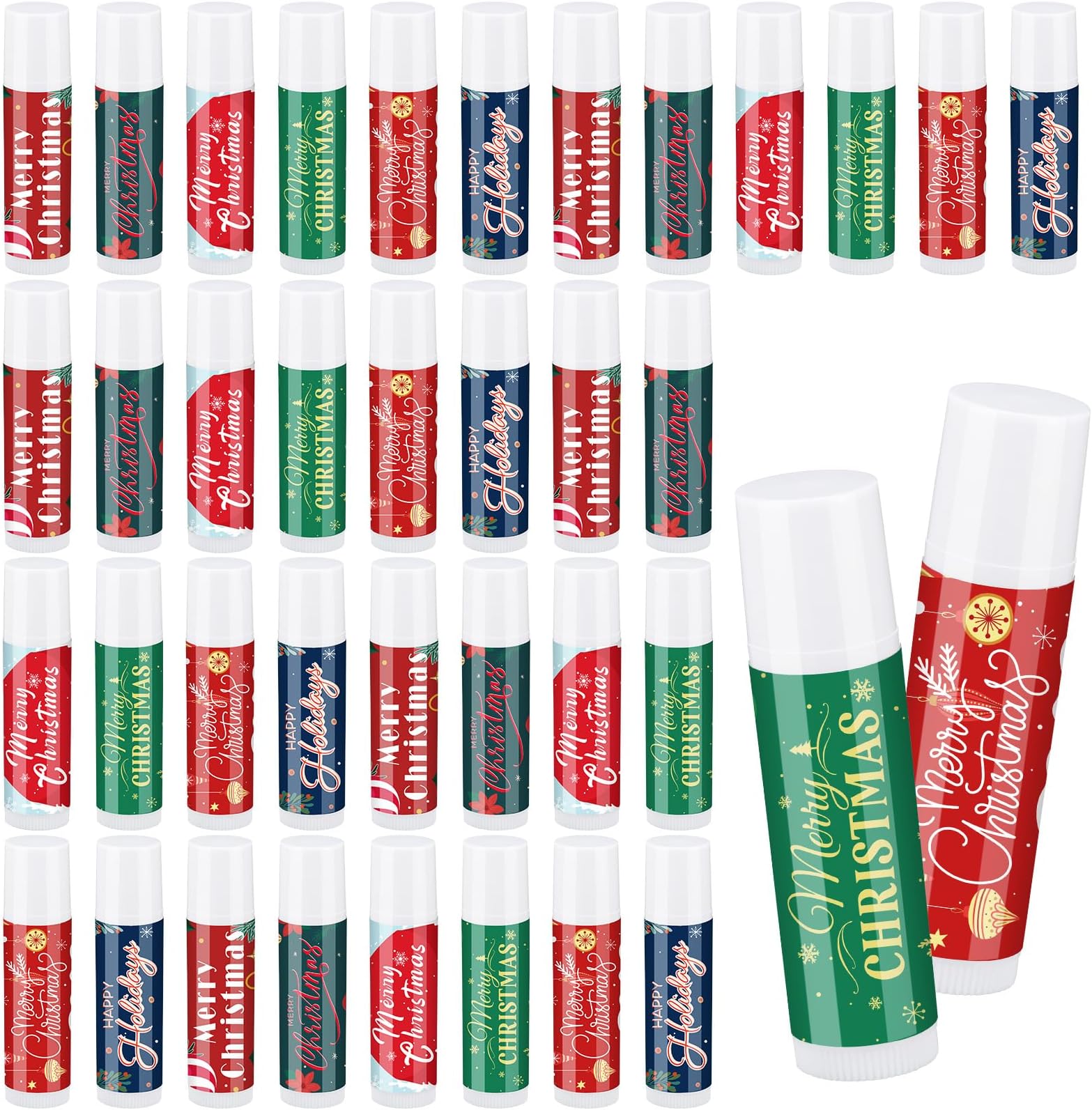 Amazon.com : Maxcheck 36 Pcs Lip Balm Bulk Christmas Gifts Moisturizing ...
