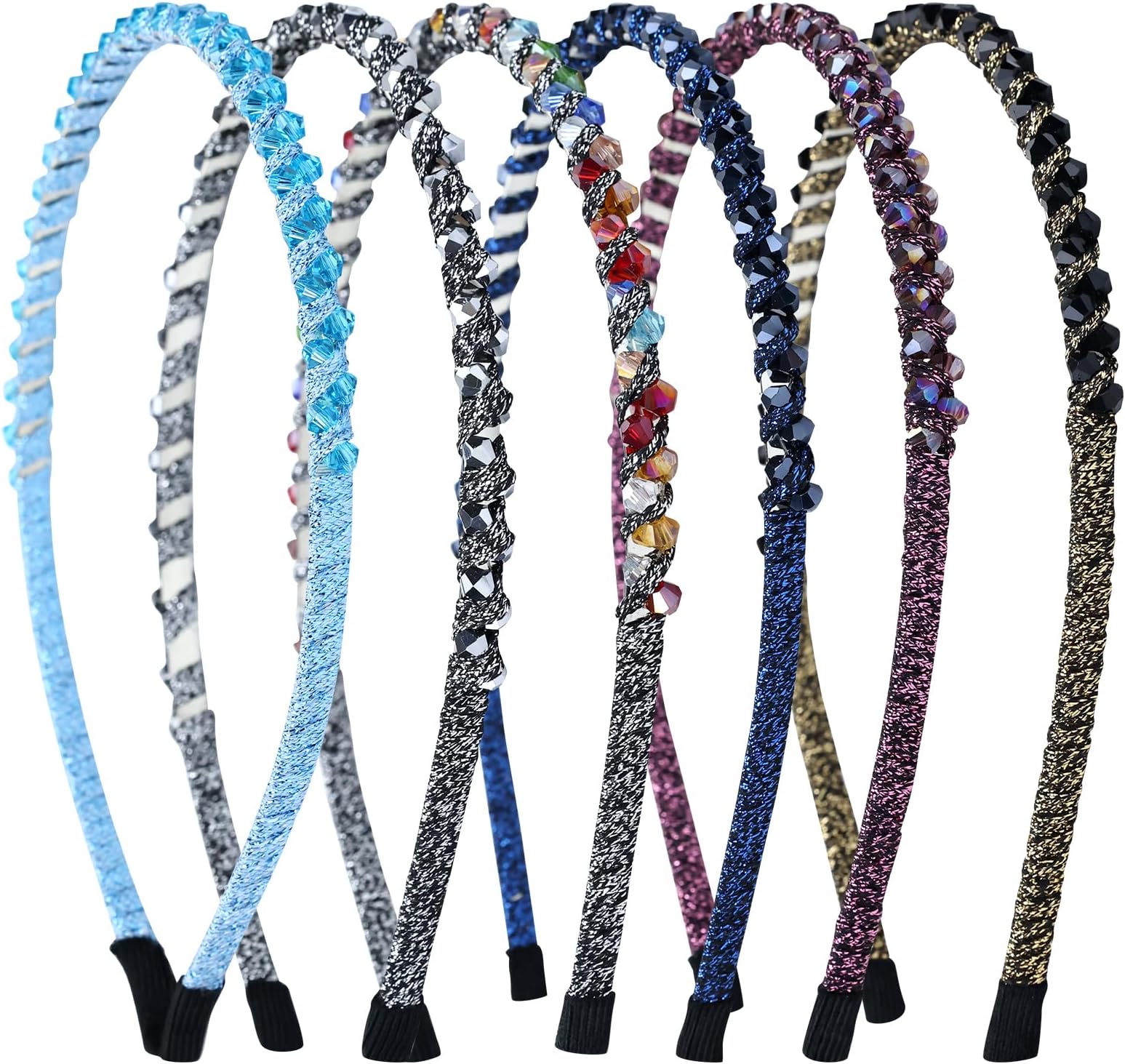 Amazon.com : Dizila 6 Pieces Glitter Rhinestone Crystal Beaded ...