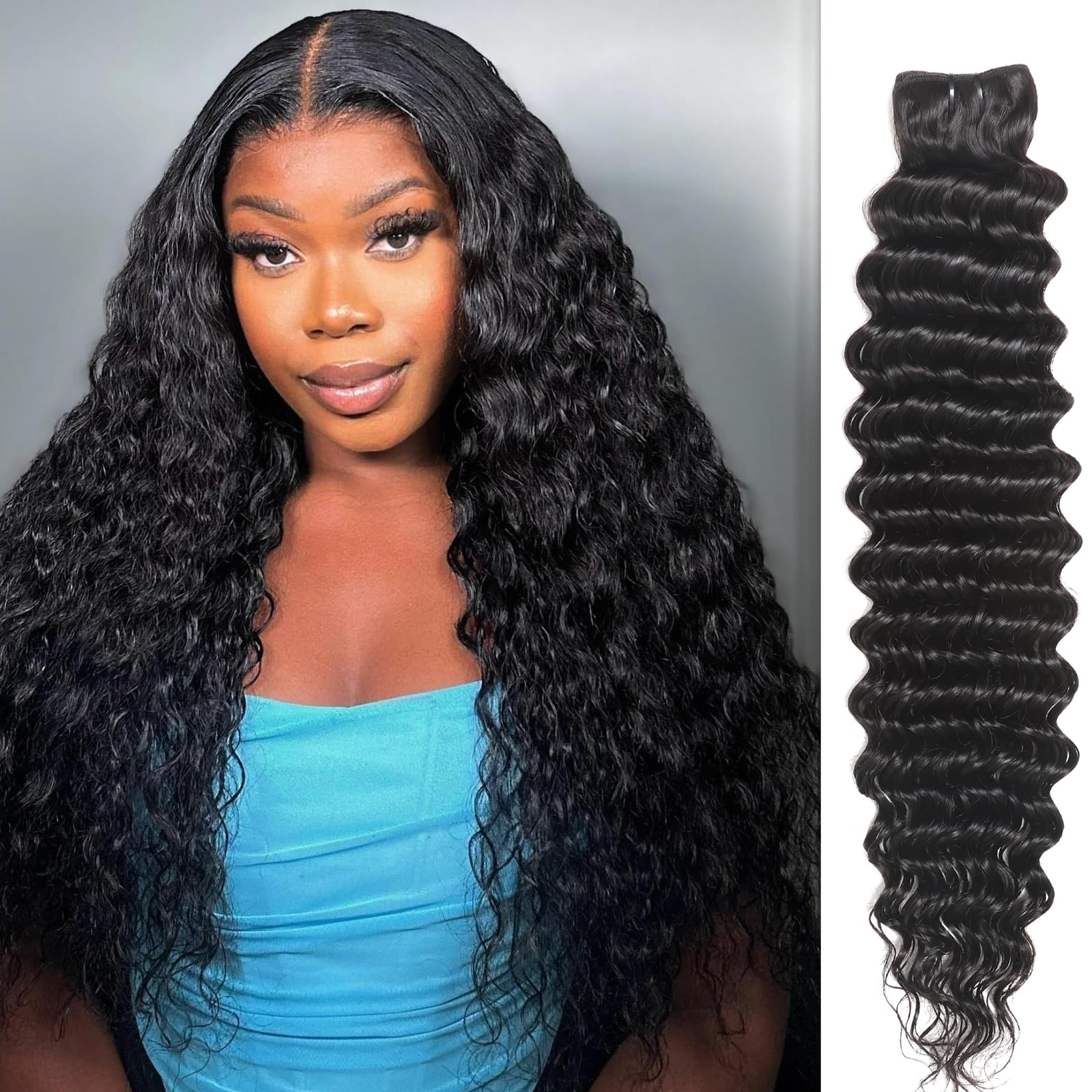 Amazon.com : Deep Wave Human Hair Bundles 20 Inch 12A Brazilian Virgin ...