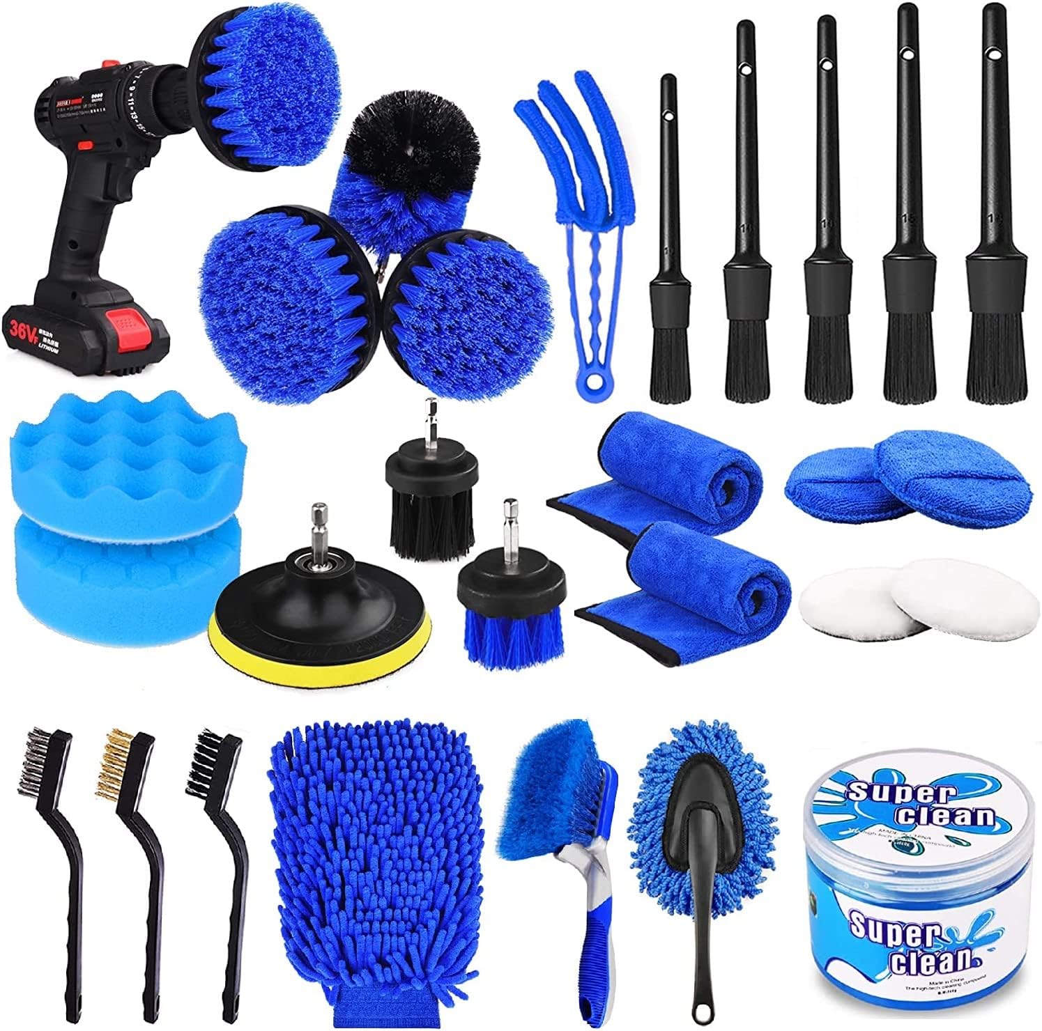 27 Pack Car Detailing Brush Set, Car Detailing Kit, Car Wheel Tire ...