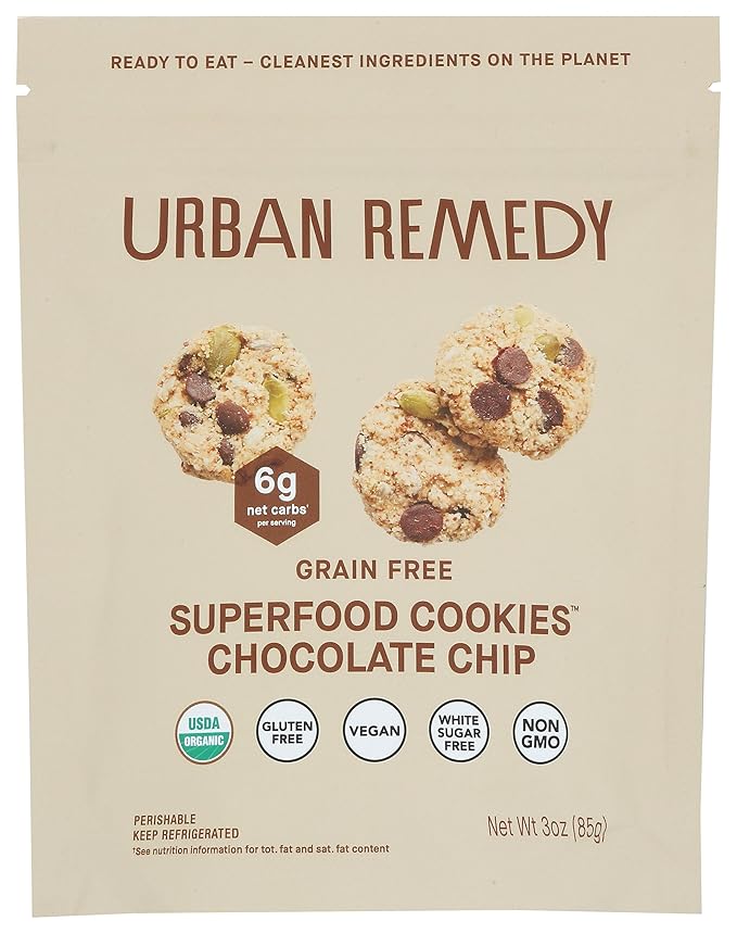 Amazon.com: Urban Remedy Organic Superfood Cookies Chocolate Chip, 3 OZ ...
