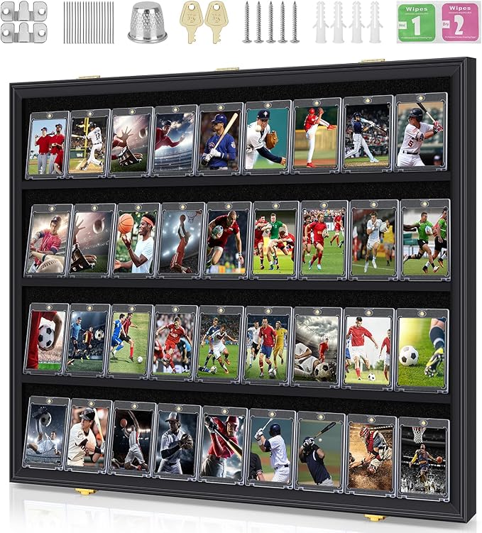 Amazon.com: 2 Pack Baseball Card Display Case, 36 Graded Card Display ...