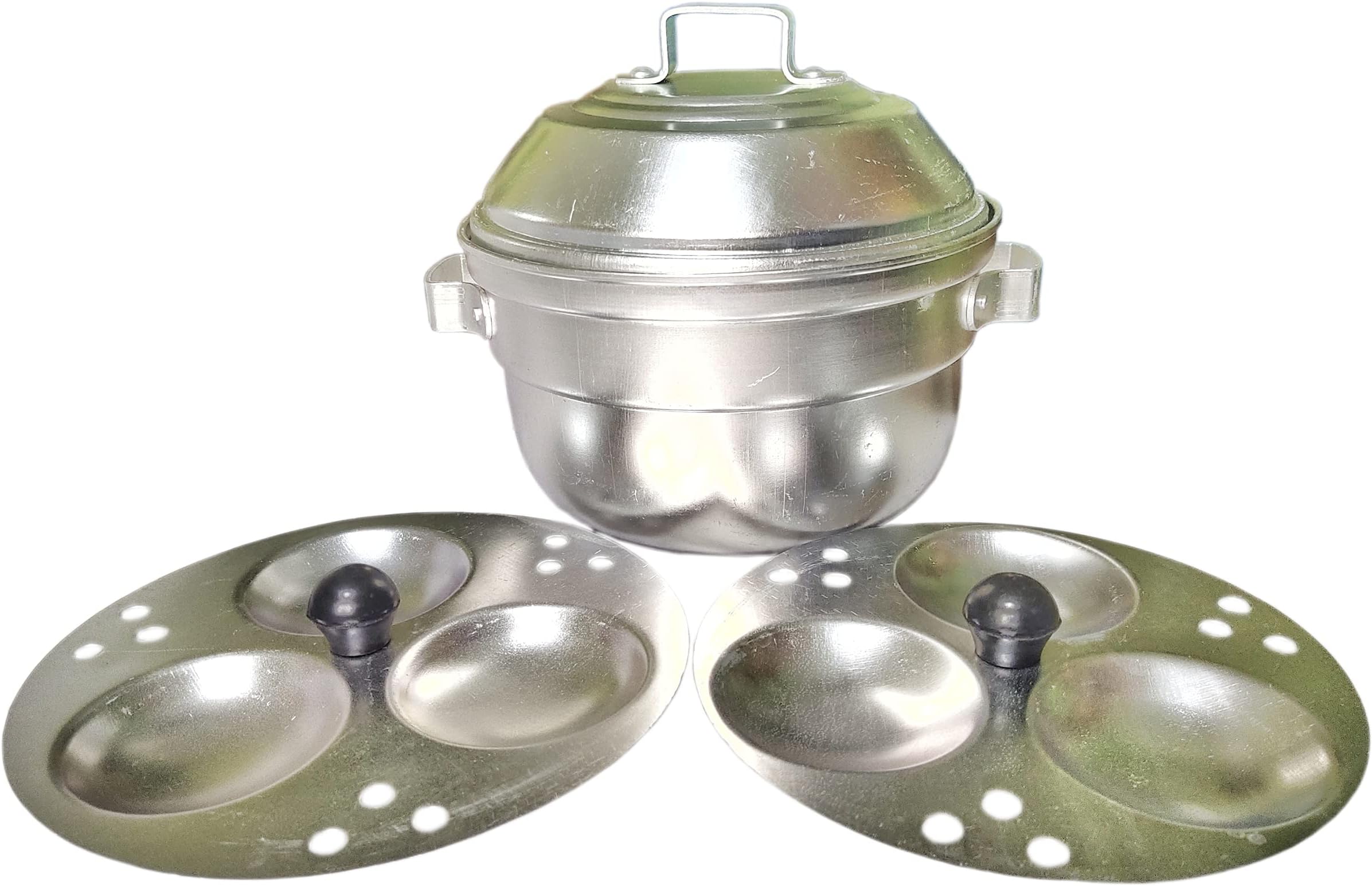 Aluminium Idli Maker/Satti/Steamer/Idly Cooker (Small Size 2 Plates, 6 ...